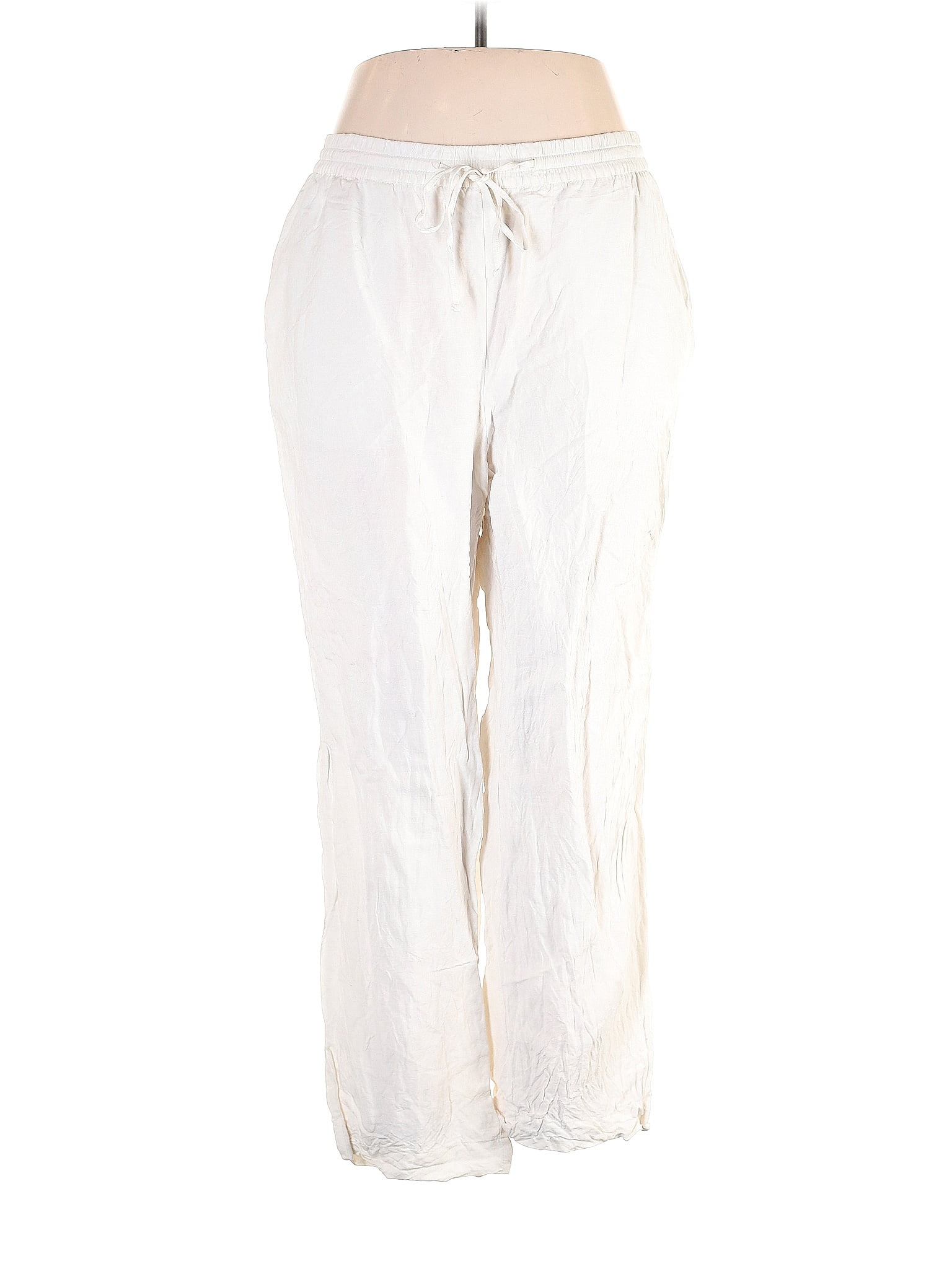 Ava & Viv Solid Ivory Linen Pants Size 14 (X) - 36% off | ThredUp
