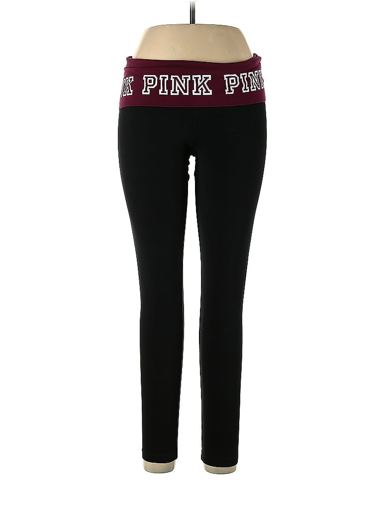 Victoria's Secret Pink Solid Black Pink Active Pants Size L - 36% off ...