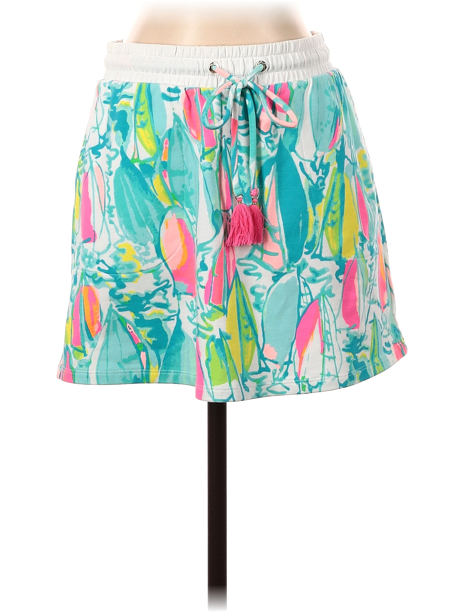 Lilly Pulitzer Multi Color Teal Casual Skirt Size S 75 Off Thredup