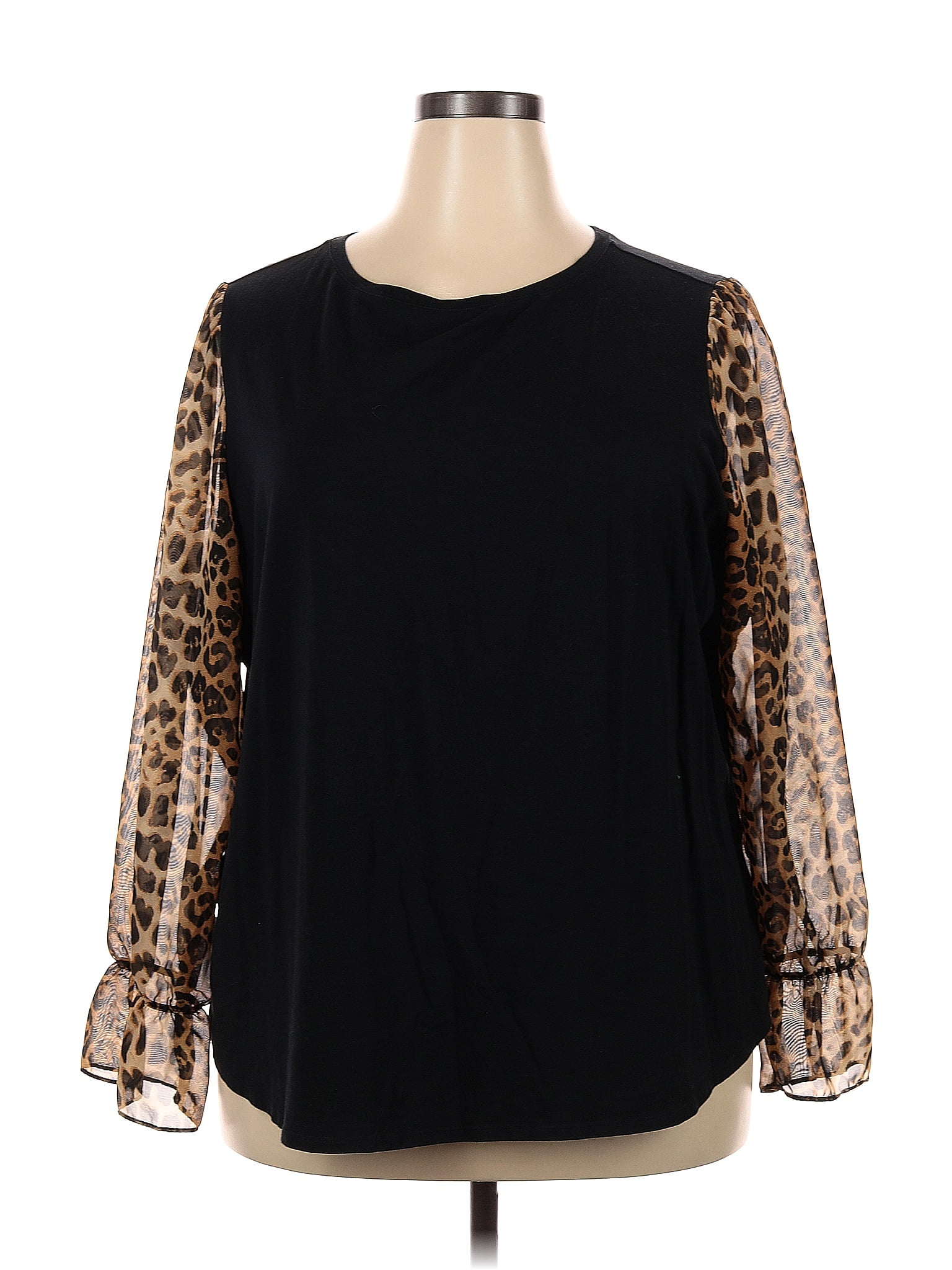 Belle By Kim Gravel Black Long Sleeve Top Size 2X (Plus) - 57% off ...