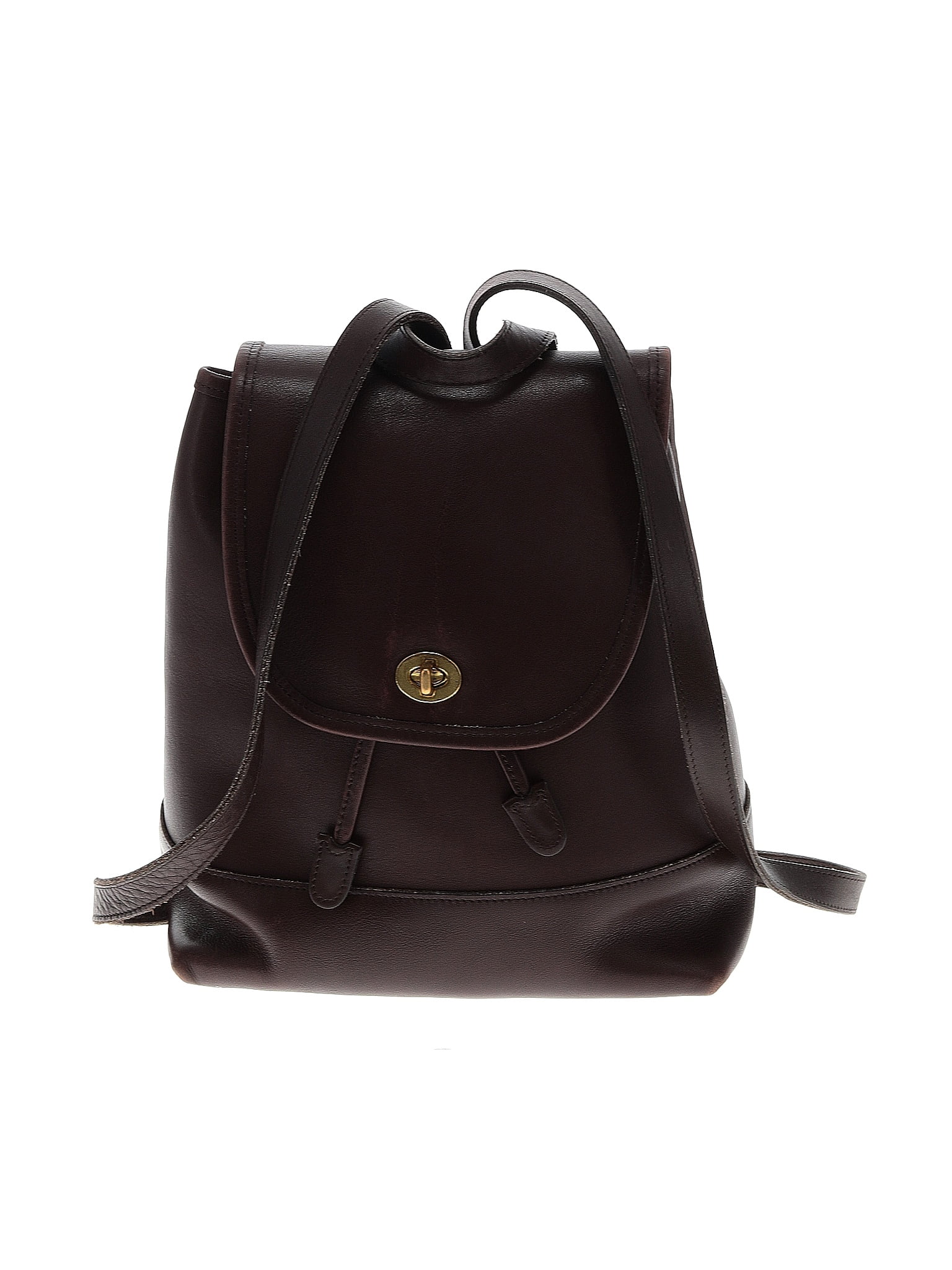 Coach Solid Brown Burgundy Leather Backpack One Size - 80% off | ThredUp