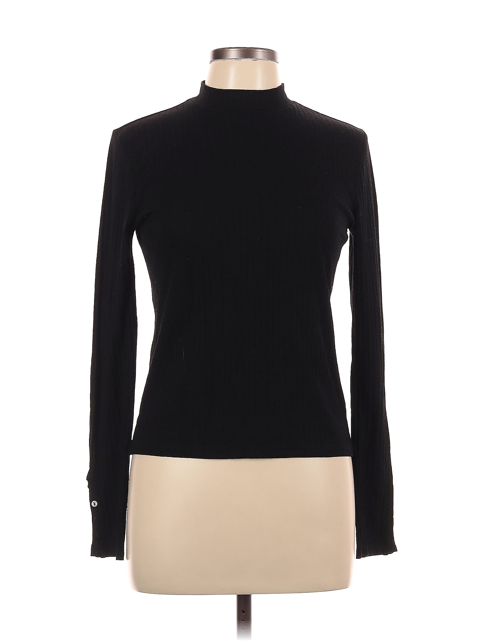 Forever 21 Contemporary Solid Black Long Sleeve Top Size L 52 Off
