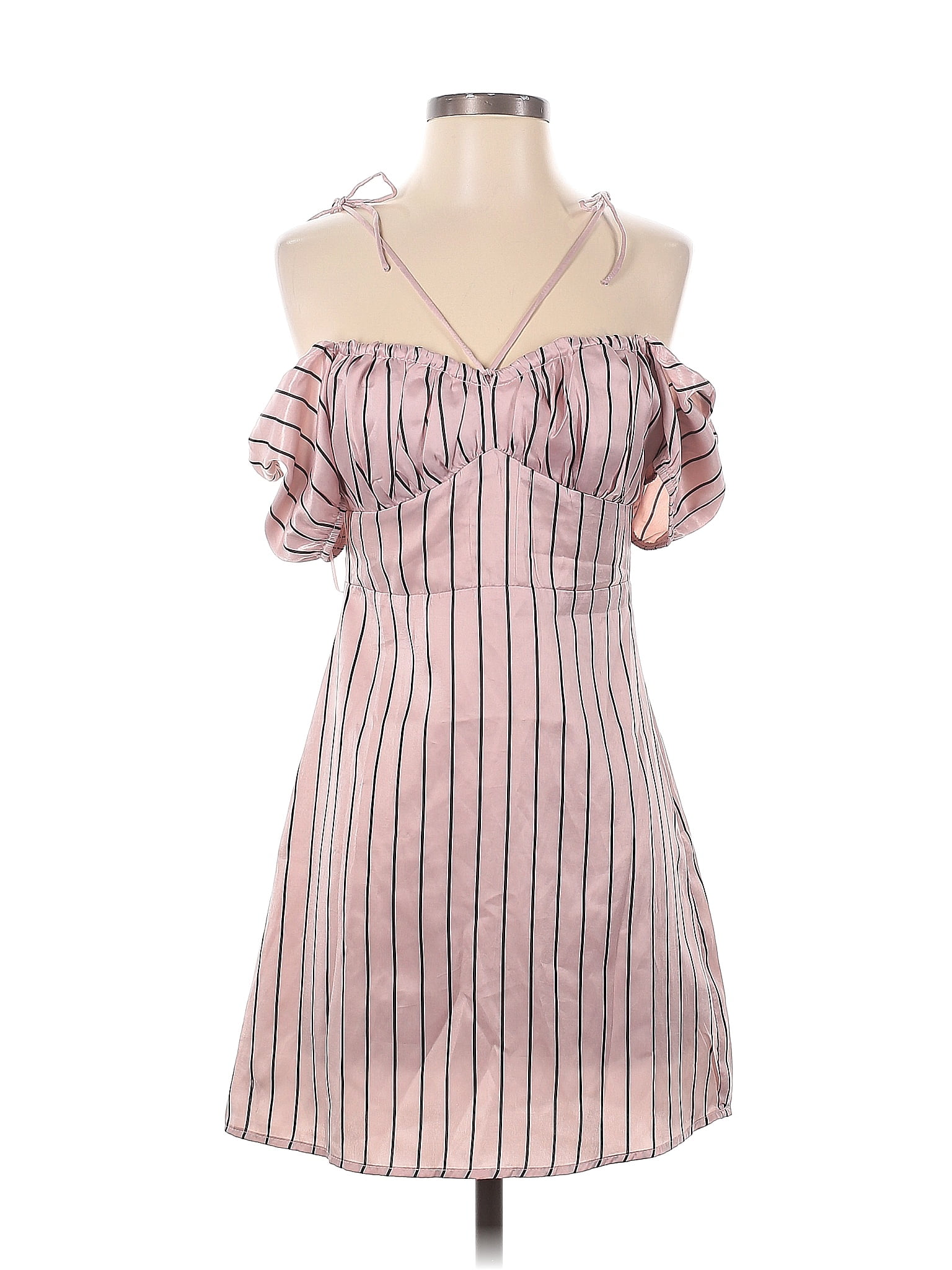 Lioness 100 Polyester Stripes Pink Casual Dress Size S 64 Off Thredup