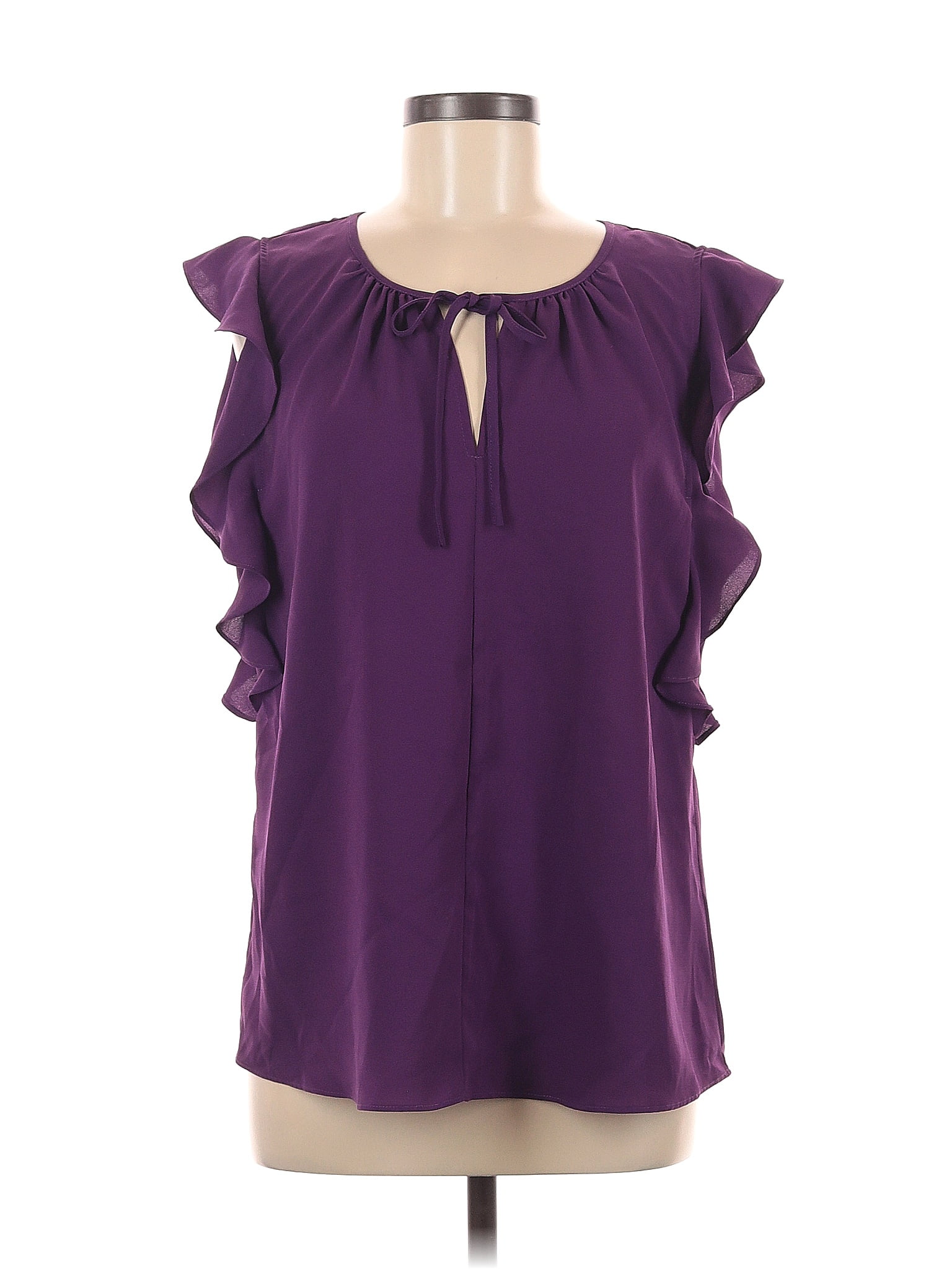 Alex Marie 100 Polyester Purple Short Sleeve Blouse Size M 66 Off