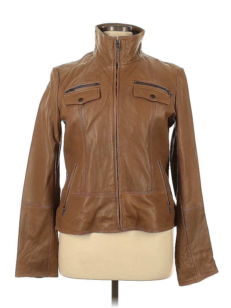 Tommy Hilfiger 100% Leather Solid Brown Leather Jacket Size XL - 77% off | ThredUp