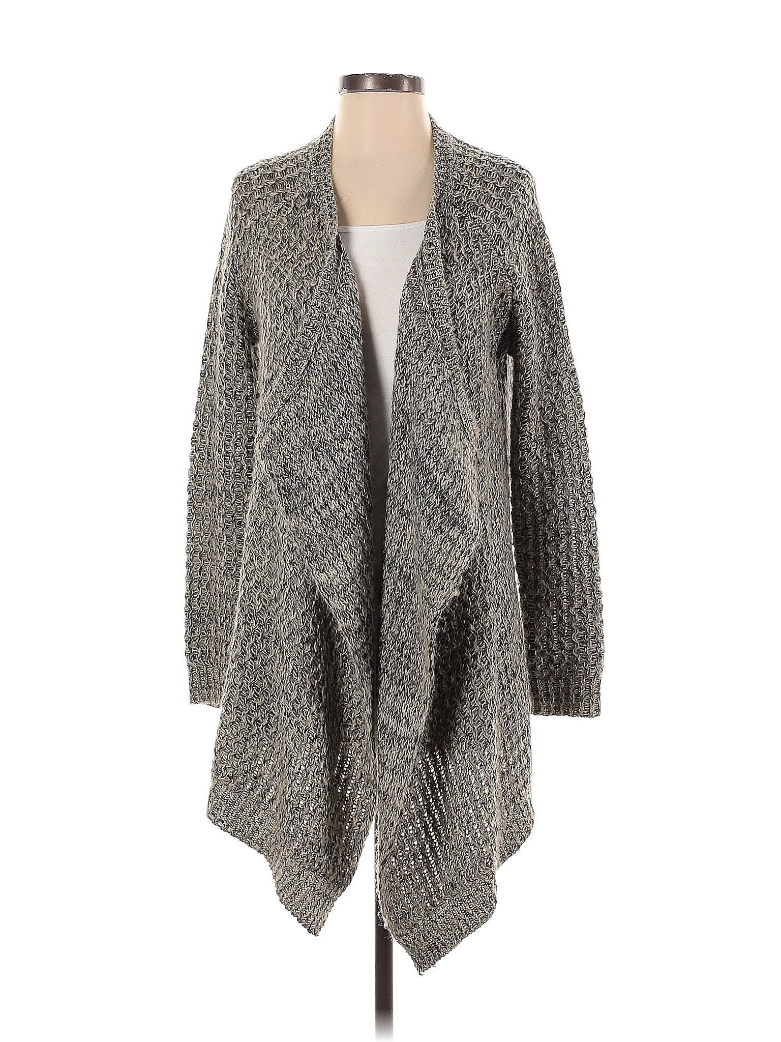 Lovestitch 100% Acrylic Color Block Marled Gray Cardigan Size S - 50% ...