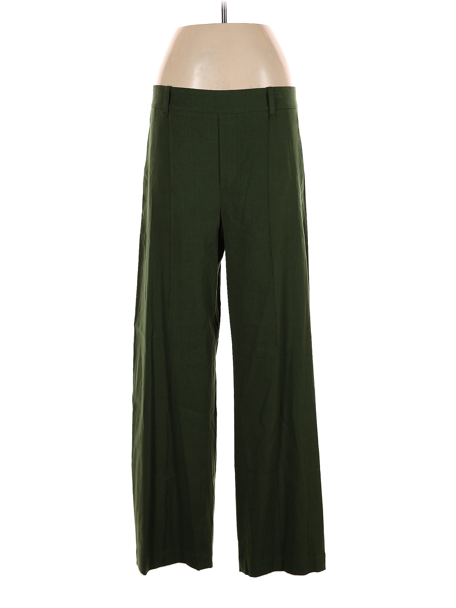 Vince. Solid Green Linen Pants Size L - 82% off | ThredUp