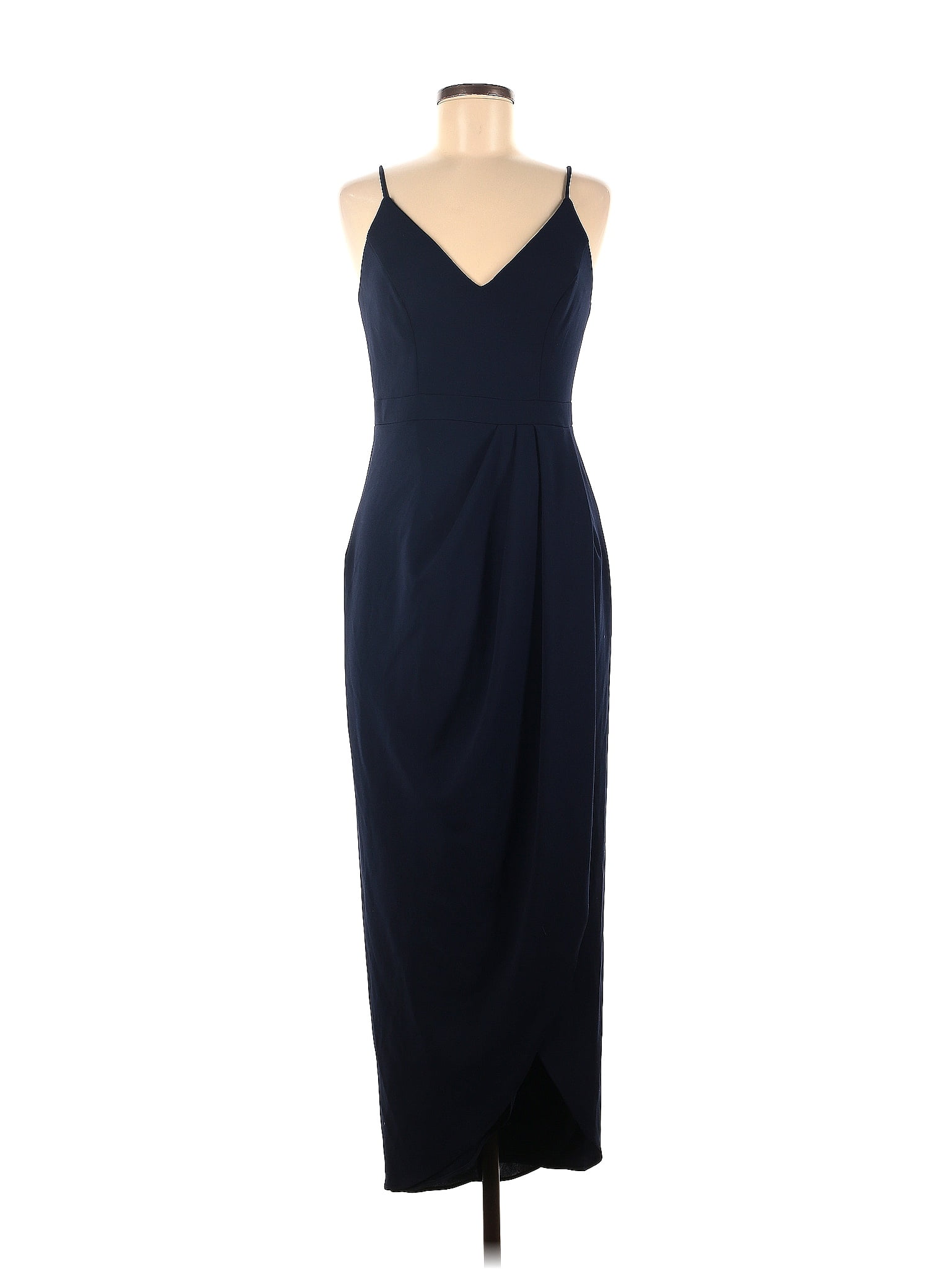 Bhldn 100 Polyester Solid Navy Blue Cocktail Dress Size 8 71 Off