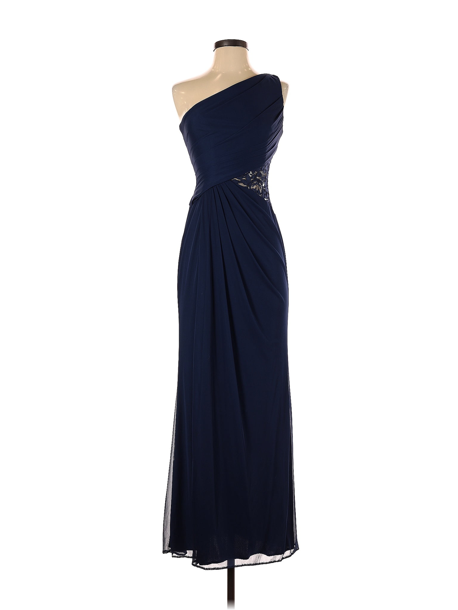 Davids Bridal 100 Polyester Solid Navy Blue Cocktail Dress Size 2