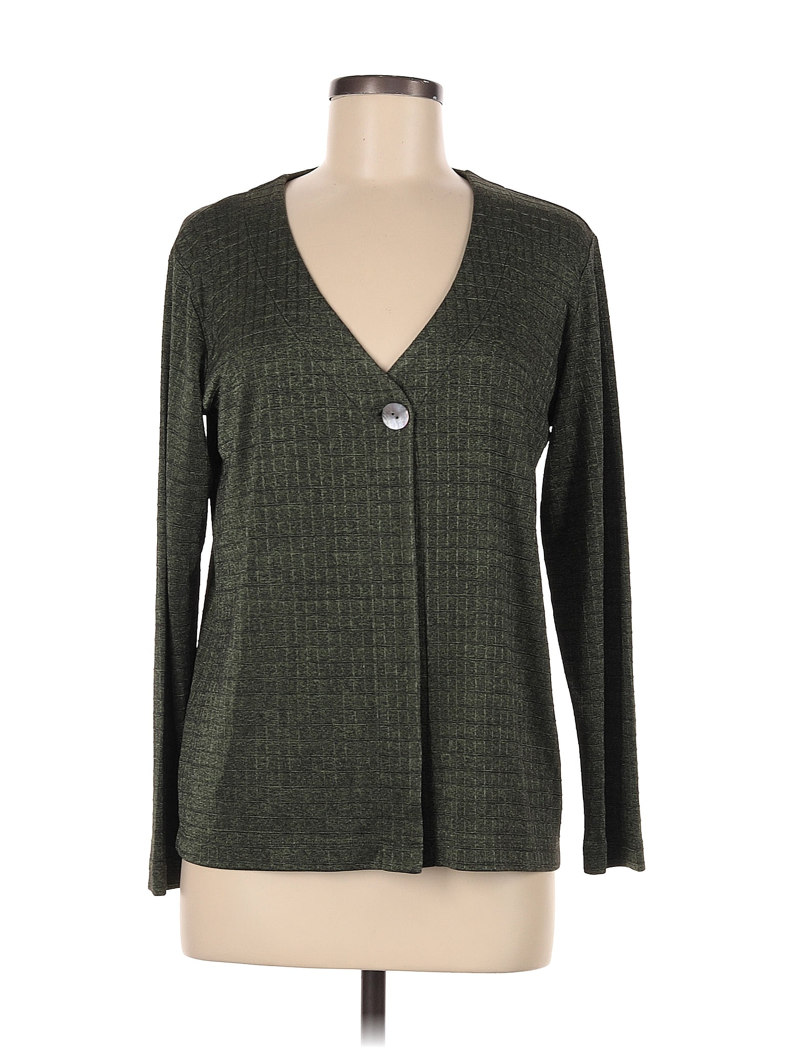 Chico's Color Block Green Cardigan Size Med (1) - 75% off | ThredUp