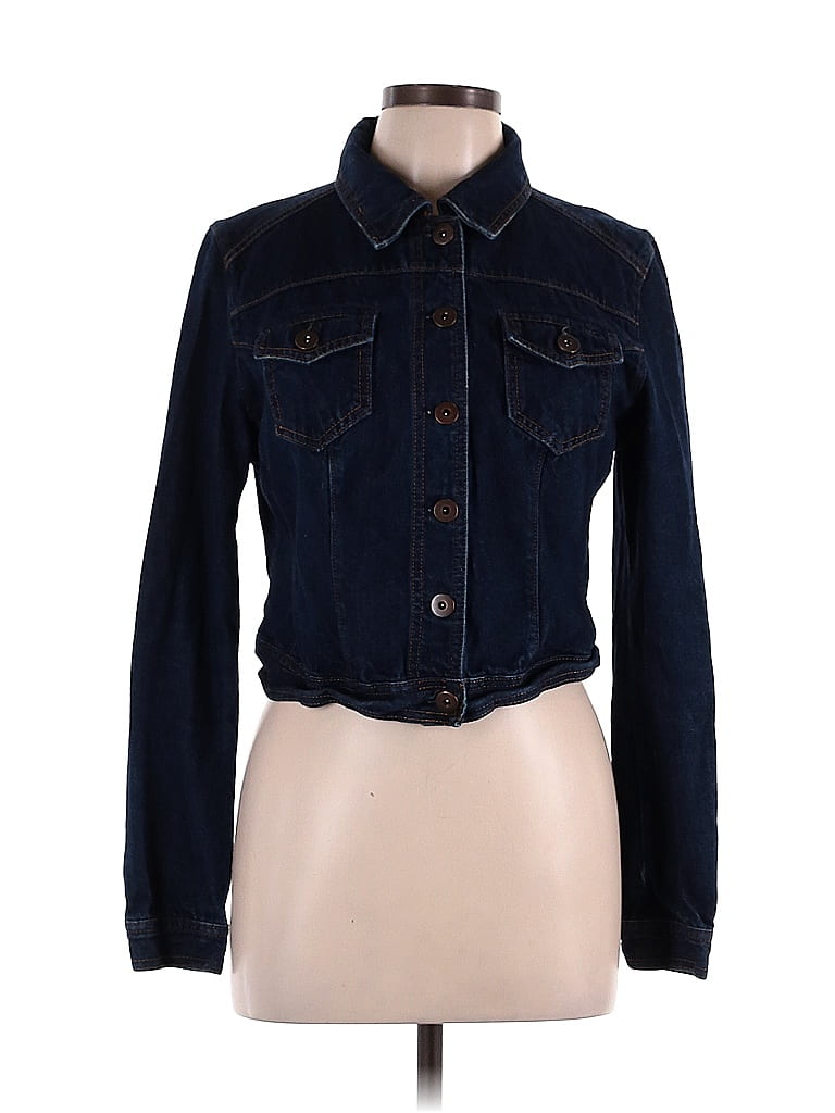 Mossimo Supply Co. 100% Cotton Solid Blue Denim Jacket Size L - 21% off ...