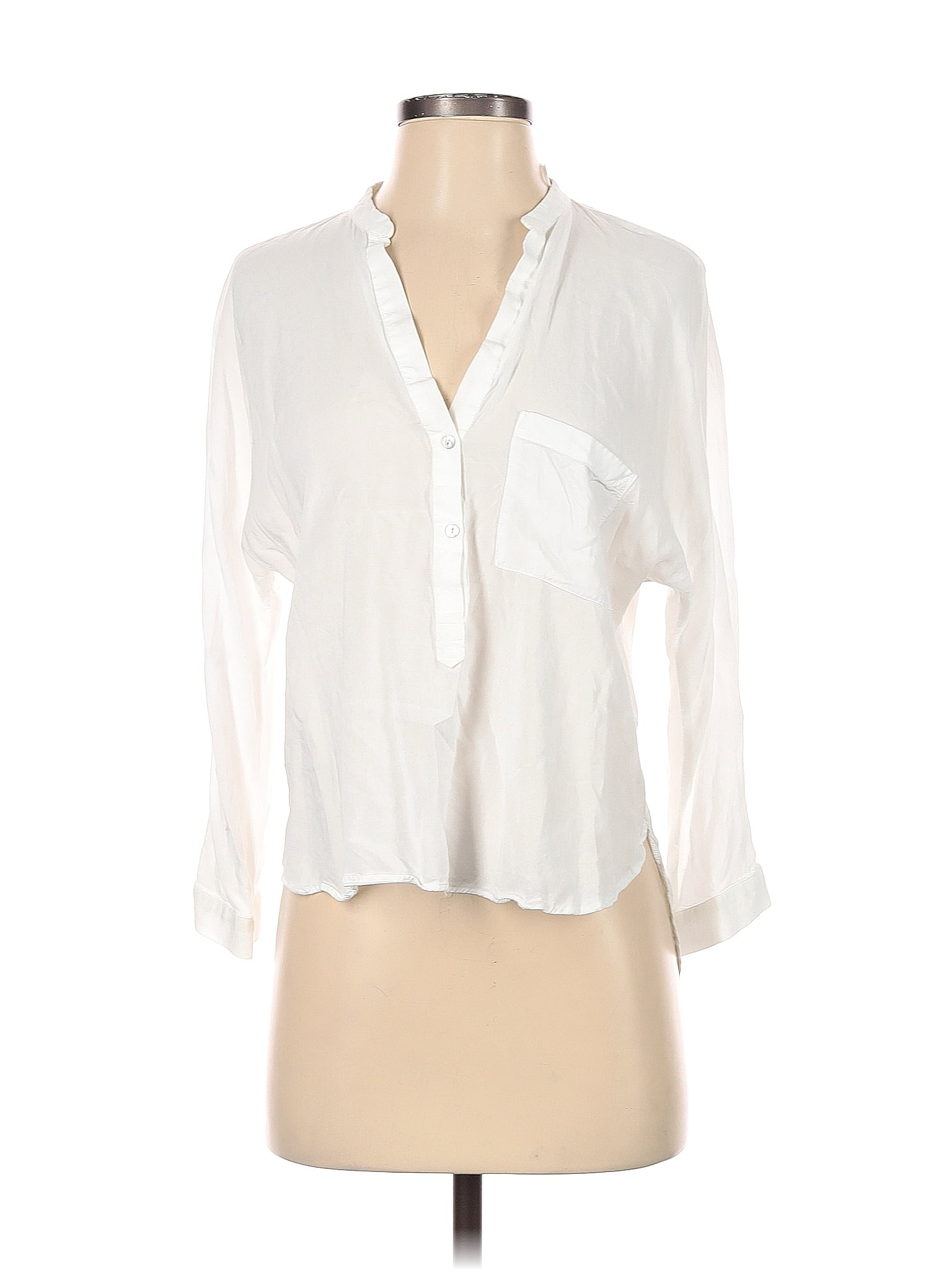 Zara White Long Sleeve Button-Down Shirt Size XS - 54% off | ThredUp