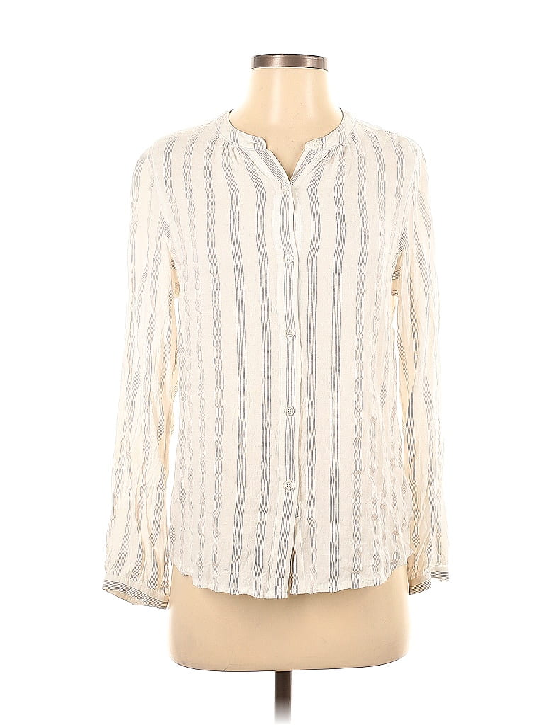 Rails Stripes Ivory Long Sleeve Button-Down Shirt Size S - 78% off | ThredUp