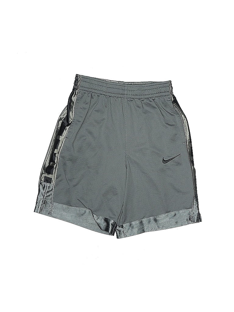 Nike 100% Polyester Color Block Solid Gray Athletic Shorts Size L (Kids ...