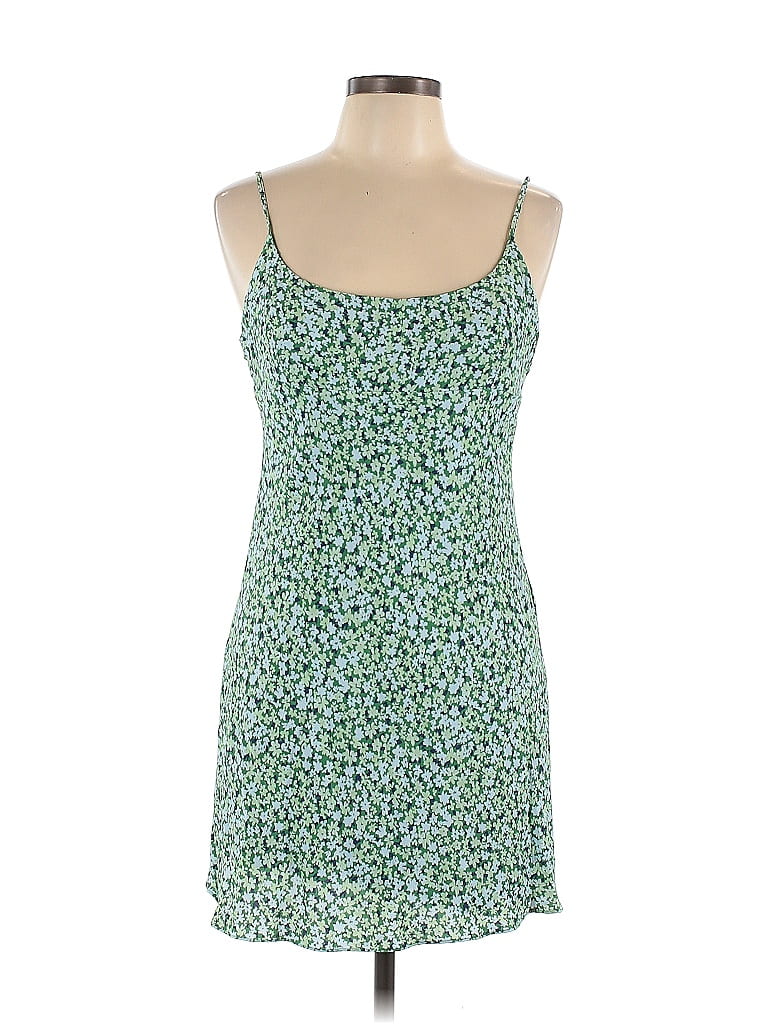 Sun-deh 100% Viscose Leopard Print Multi Color Green Casual Dress Size ...