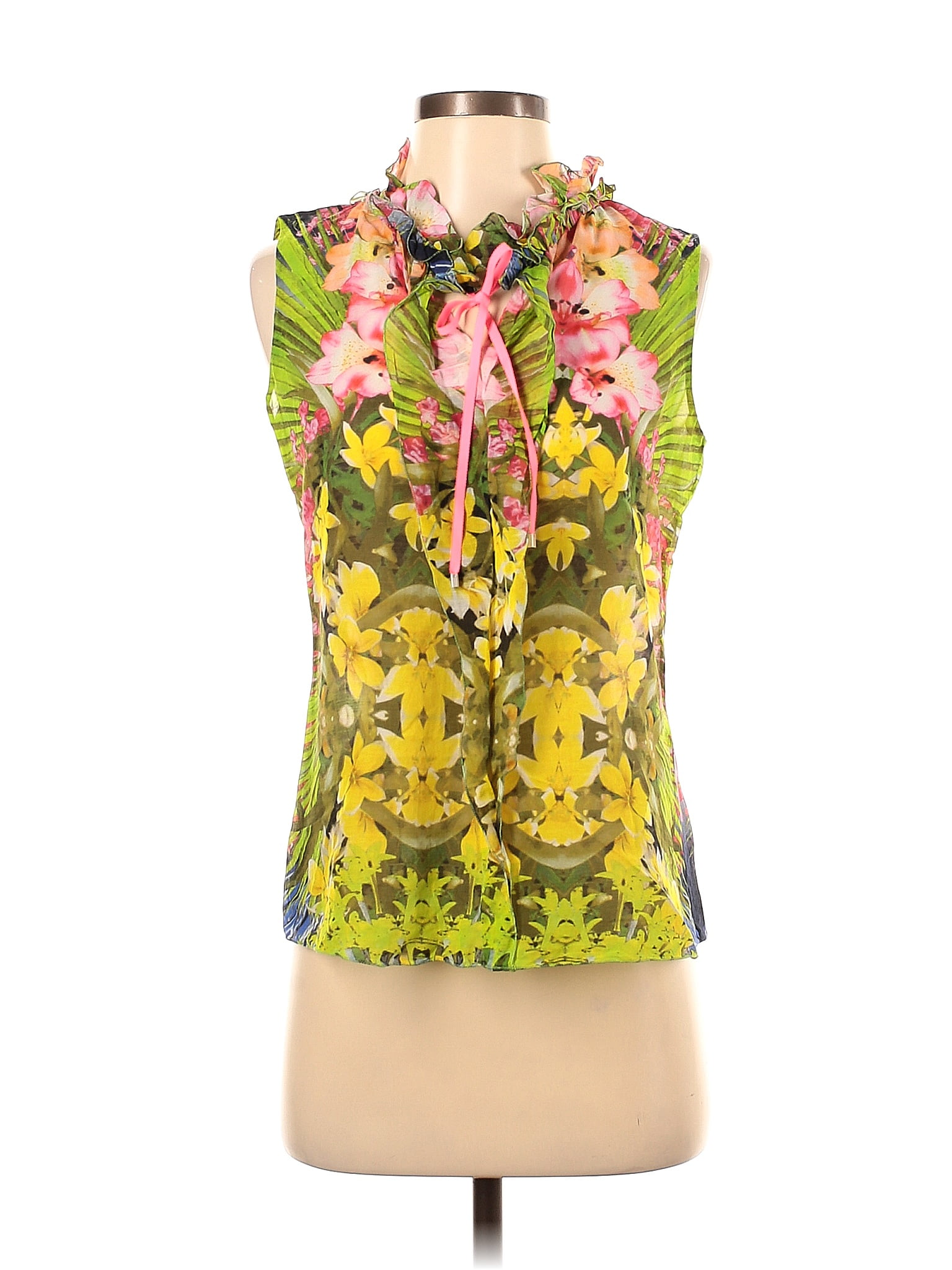 Elie Tahari Floral Green Sleeveless Blouse Size S - 84% off | ThredUp Elie Tahari Floral Green Sleeveless Blouse Size S - 84% off | ThredUp