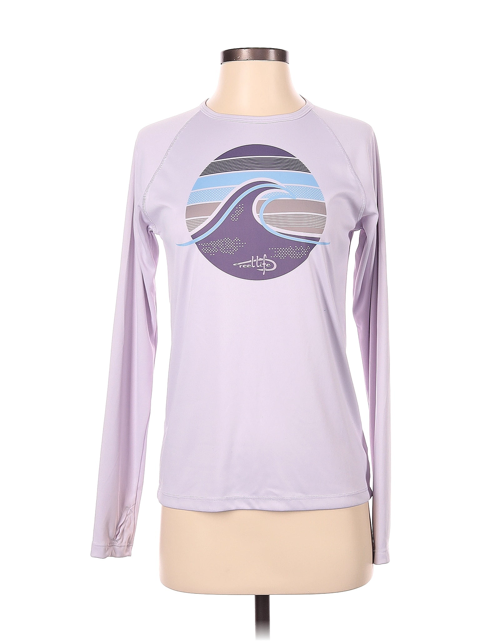Reel Life 100% Polyester Solid Lavender Purple Rash Guard Size S - 52% ...