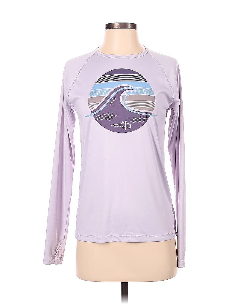 Reel Life 100% Polyester Solid Lavender Purple Rash Guard Size S - 52% ...