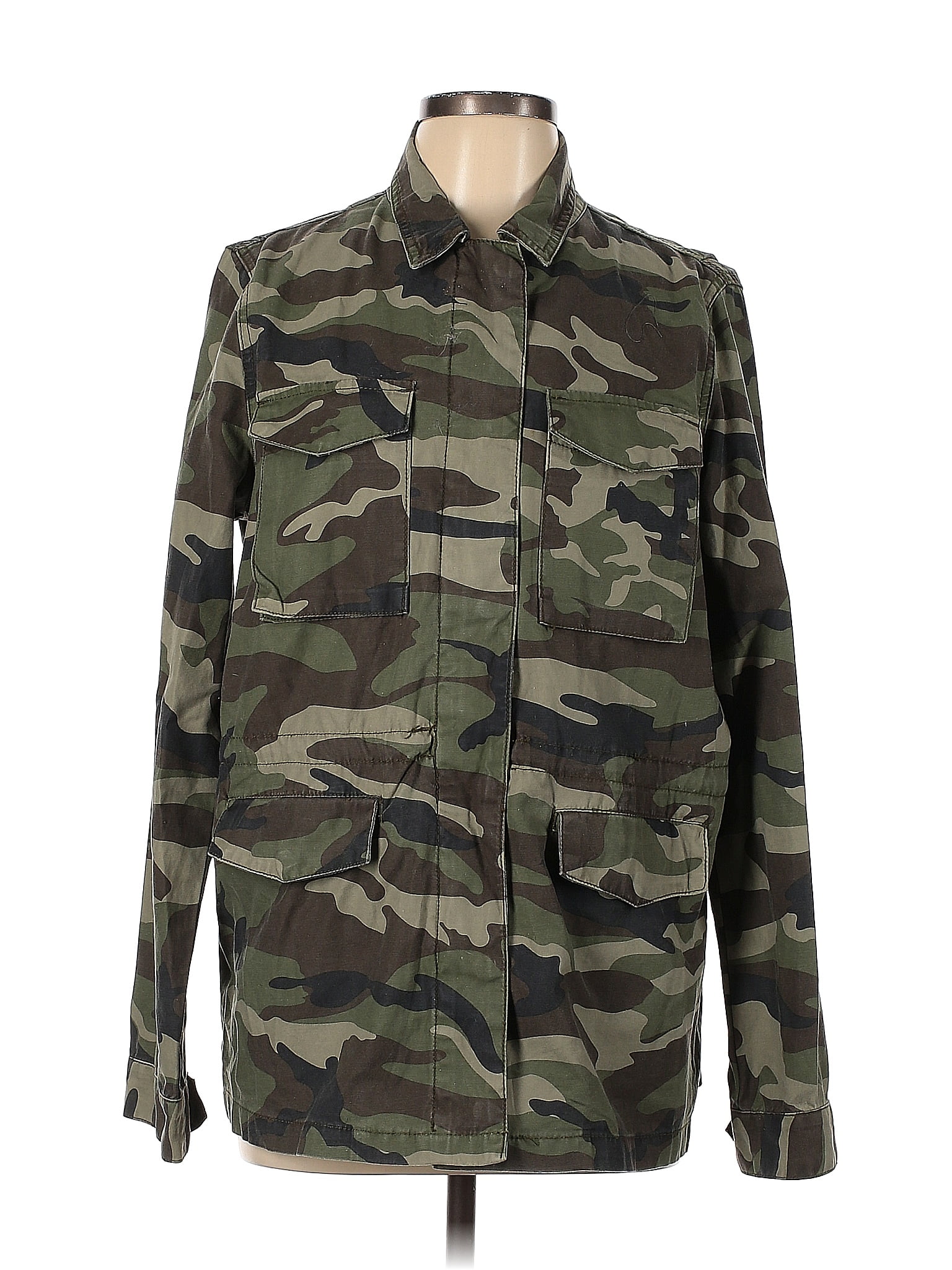 Thread & Supply 100% Cotton Camo Green Jacket Size L - 77% off | ThredUp