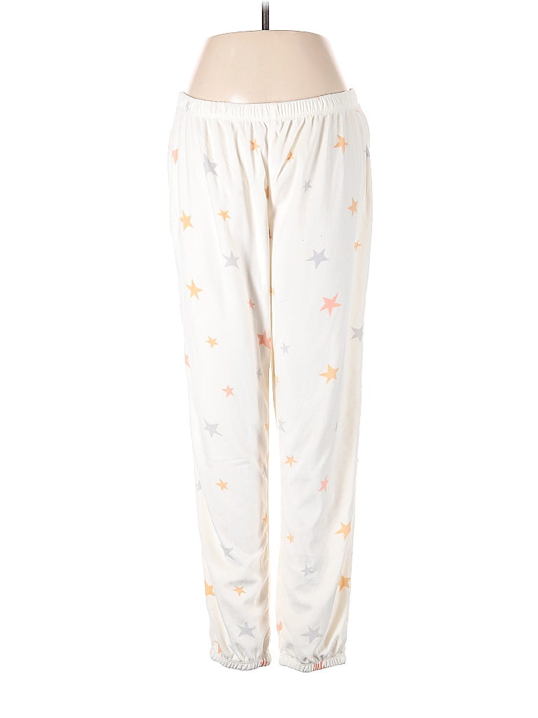 Sonoma Goods for Life 100% Polyester Hearts Stars Ivory Sweatpants Size ...