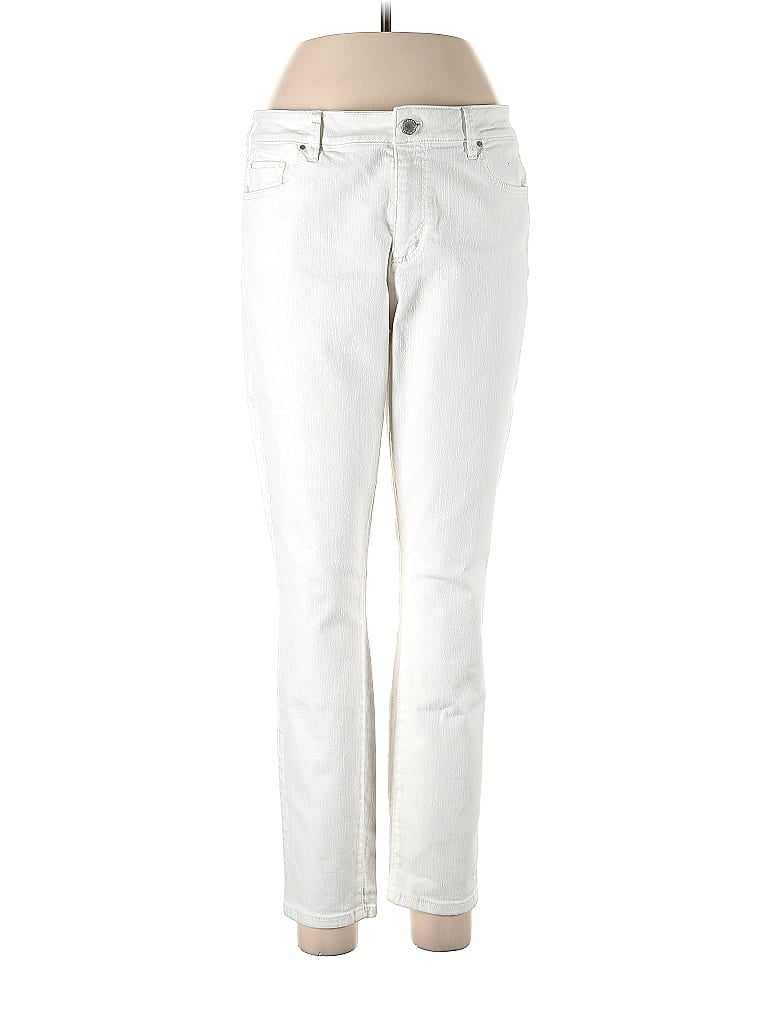 Ann Taylor Metallic Ivory Jeans Size 10 - 84% off | ThredUp