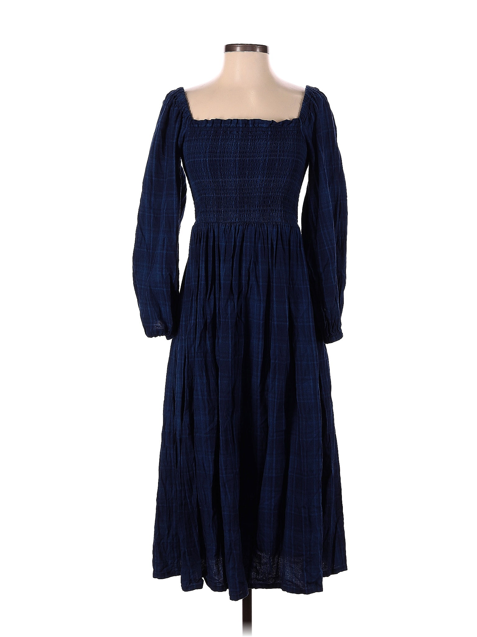J Crew 100 Cotton Argyle Plaid Blue Cocktail Dress Size Xs 78 Off