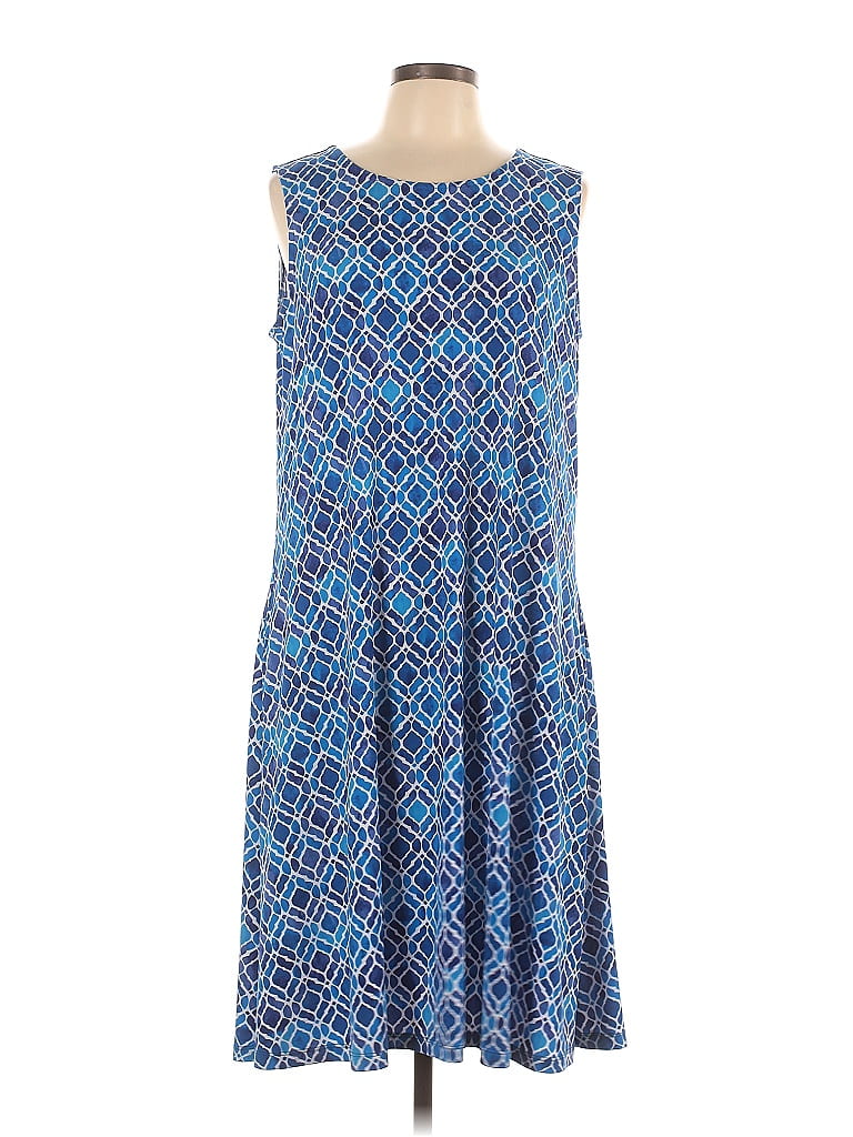 Susan Graver Blue Casual Dress Size L - 57% off | ThredUp