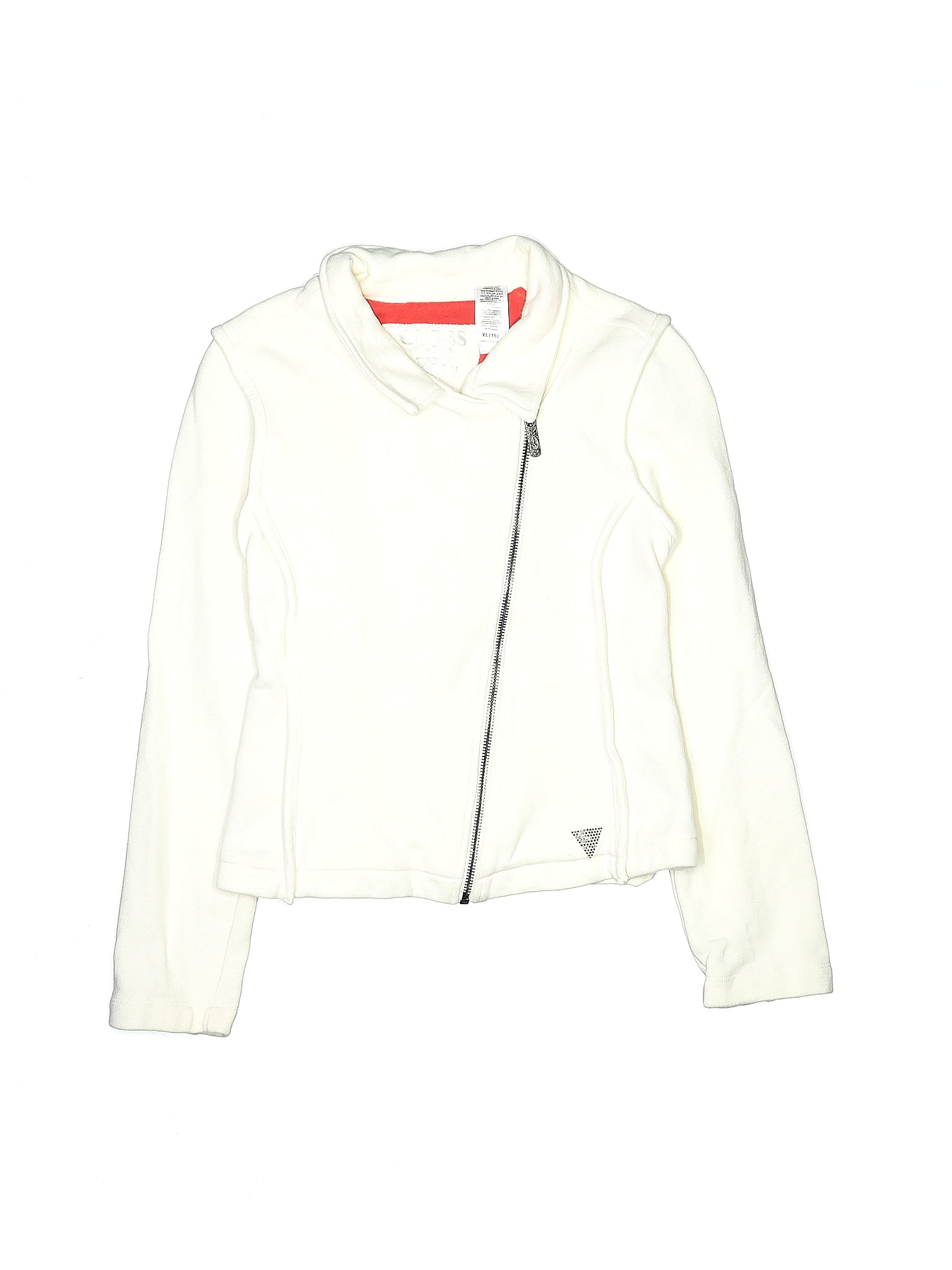 Guess Solid White Jacket Size 16 - 66% off | ThredUp