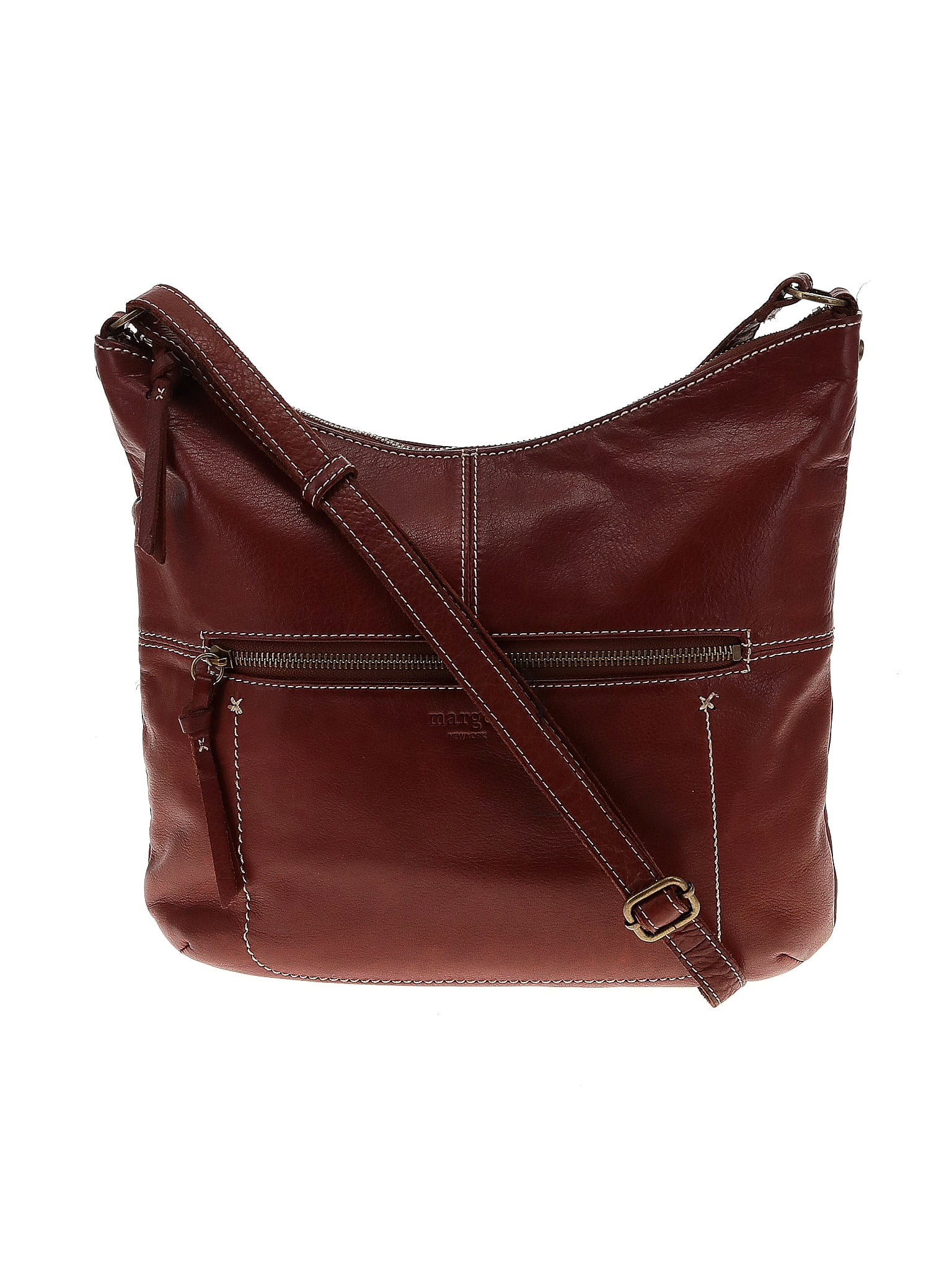 Margot 100% Leather Solid Maroon Burgundy Leather Crossbody Bag One ...