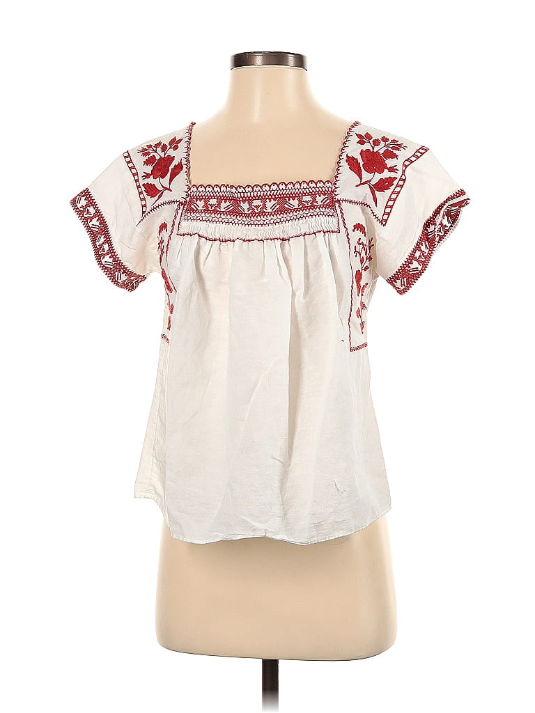 Madewell White Ivory Short Sleeve Blouse Size S 67 Off Thredup
