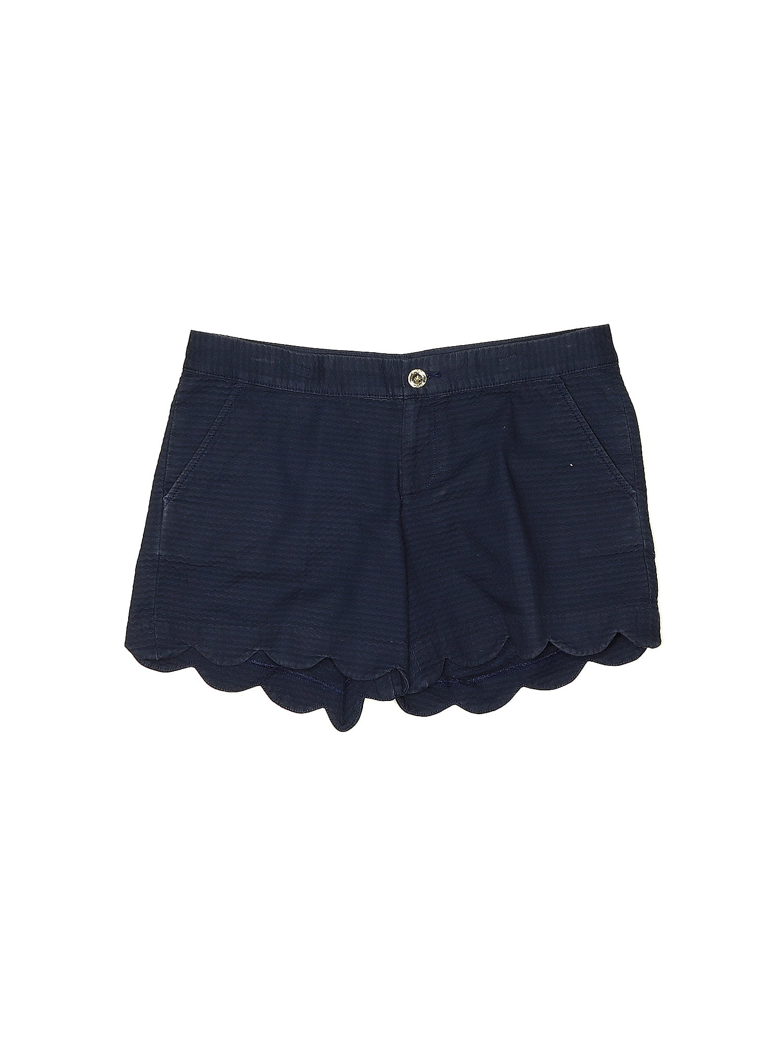 Lilly Pulitzer 100 Cotton Solid Navy Blue Khaki Shorts Size 4 74