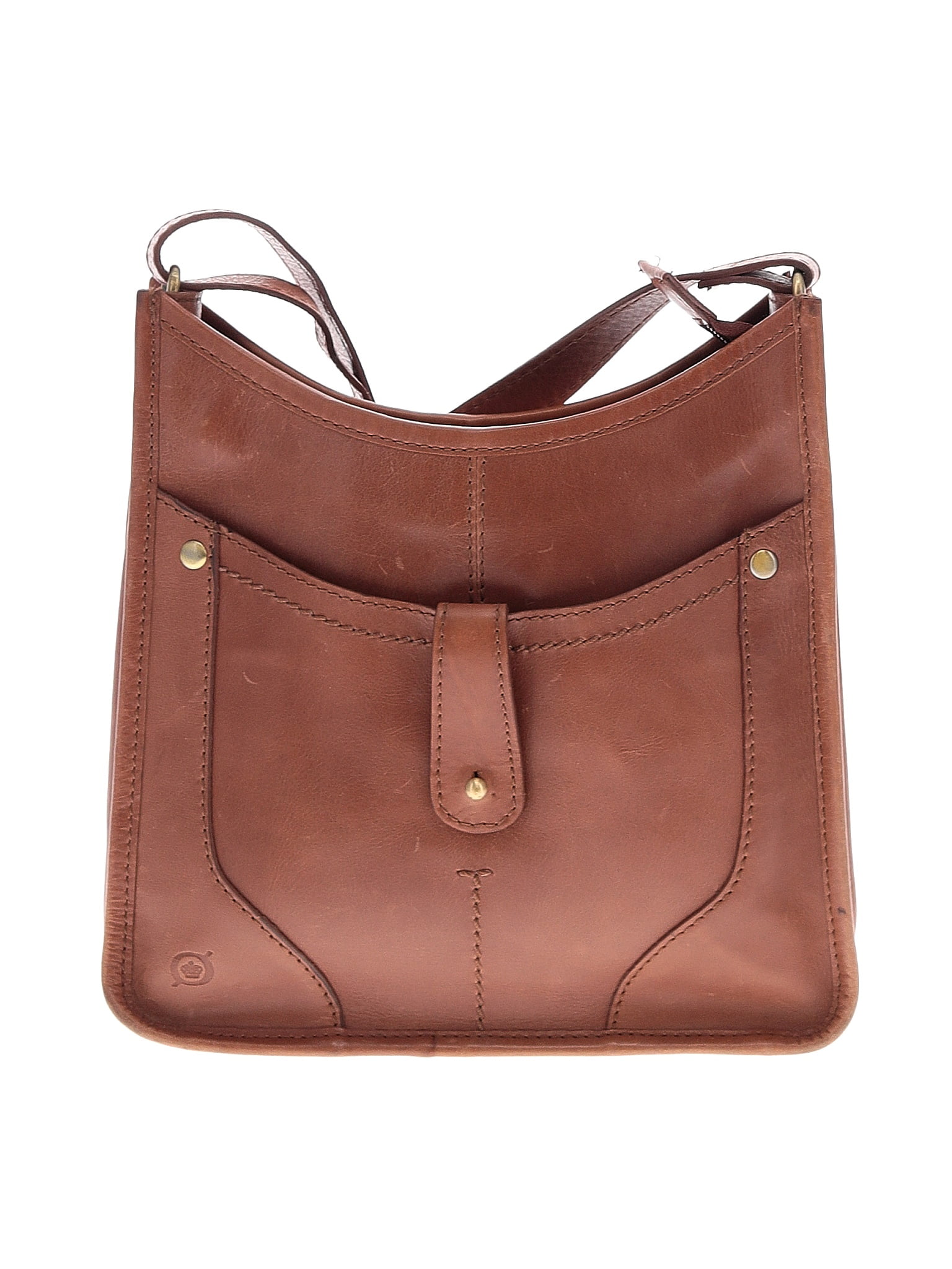 Born Handcrafted Footwear 100% Leather Solid Brown Leather Shoulder Bag ...