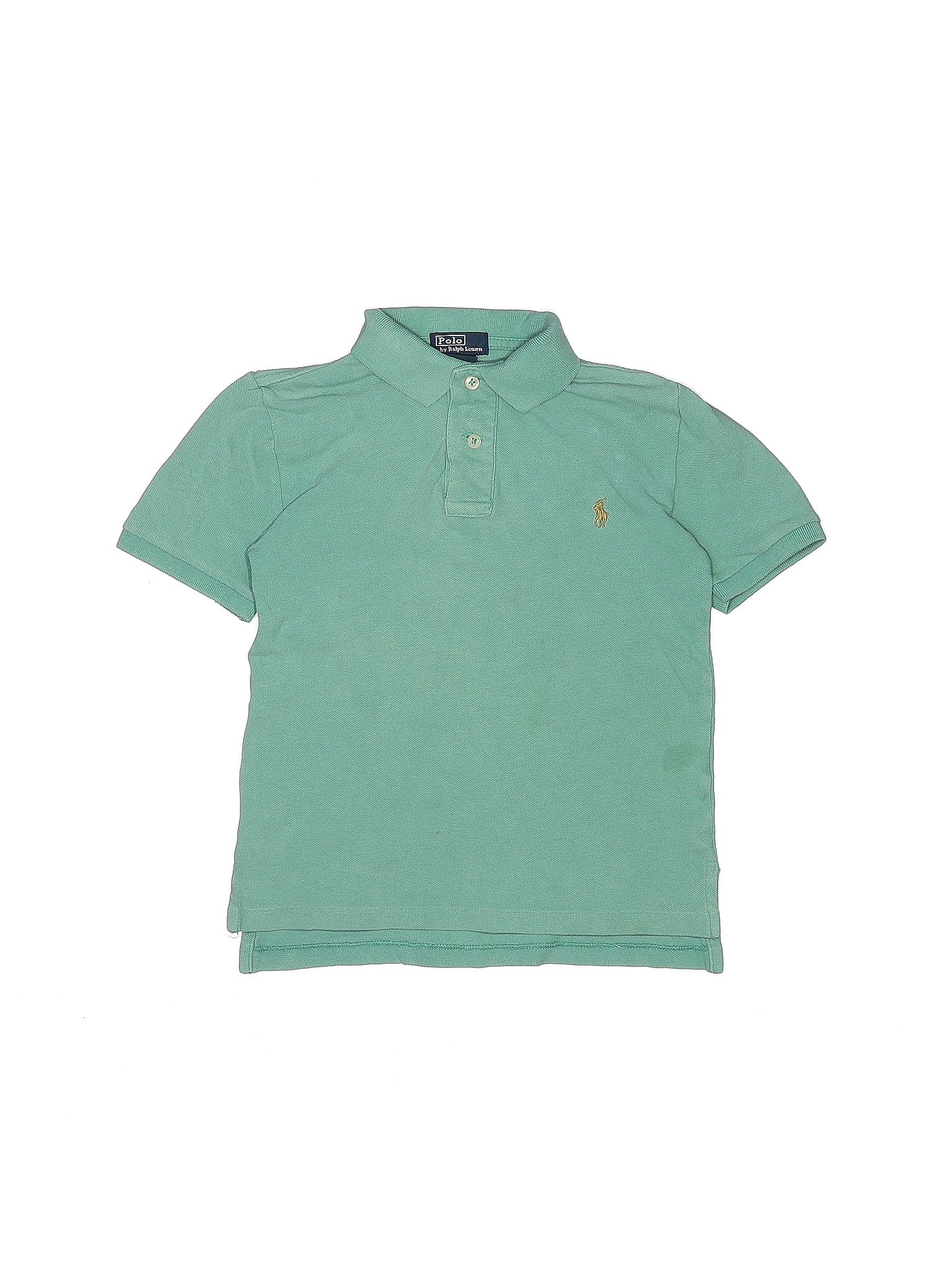 Polo By Ralph Lauren 100 Cotton Solid Blue Teal Short Sleeve Polo Size