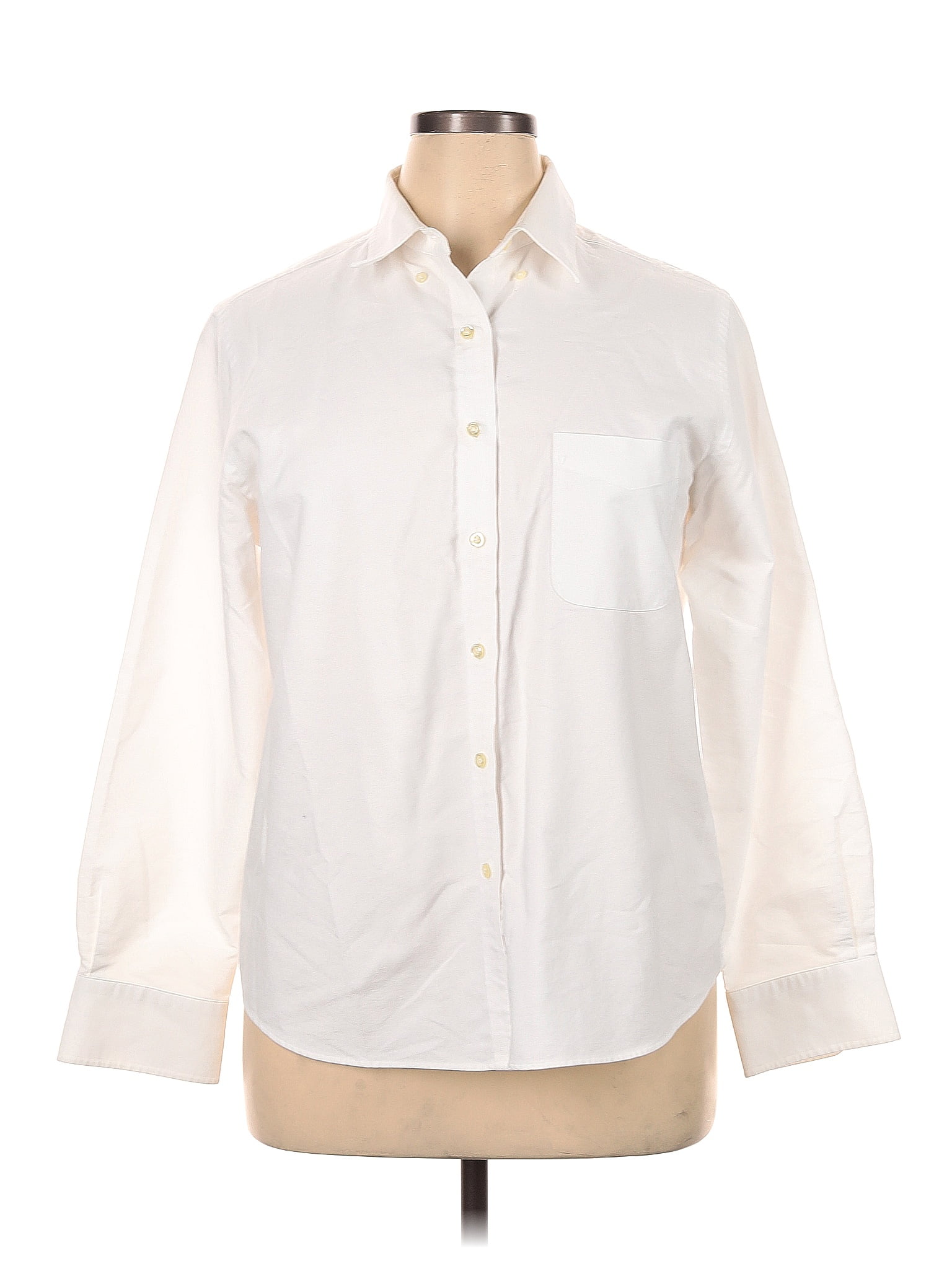 Lands End White Ivory Long Sleeve Button Down Shirt Size Xl 69 Off