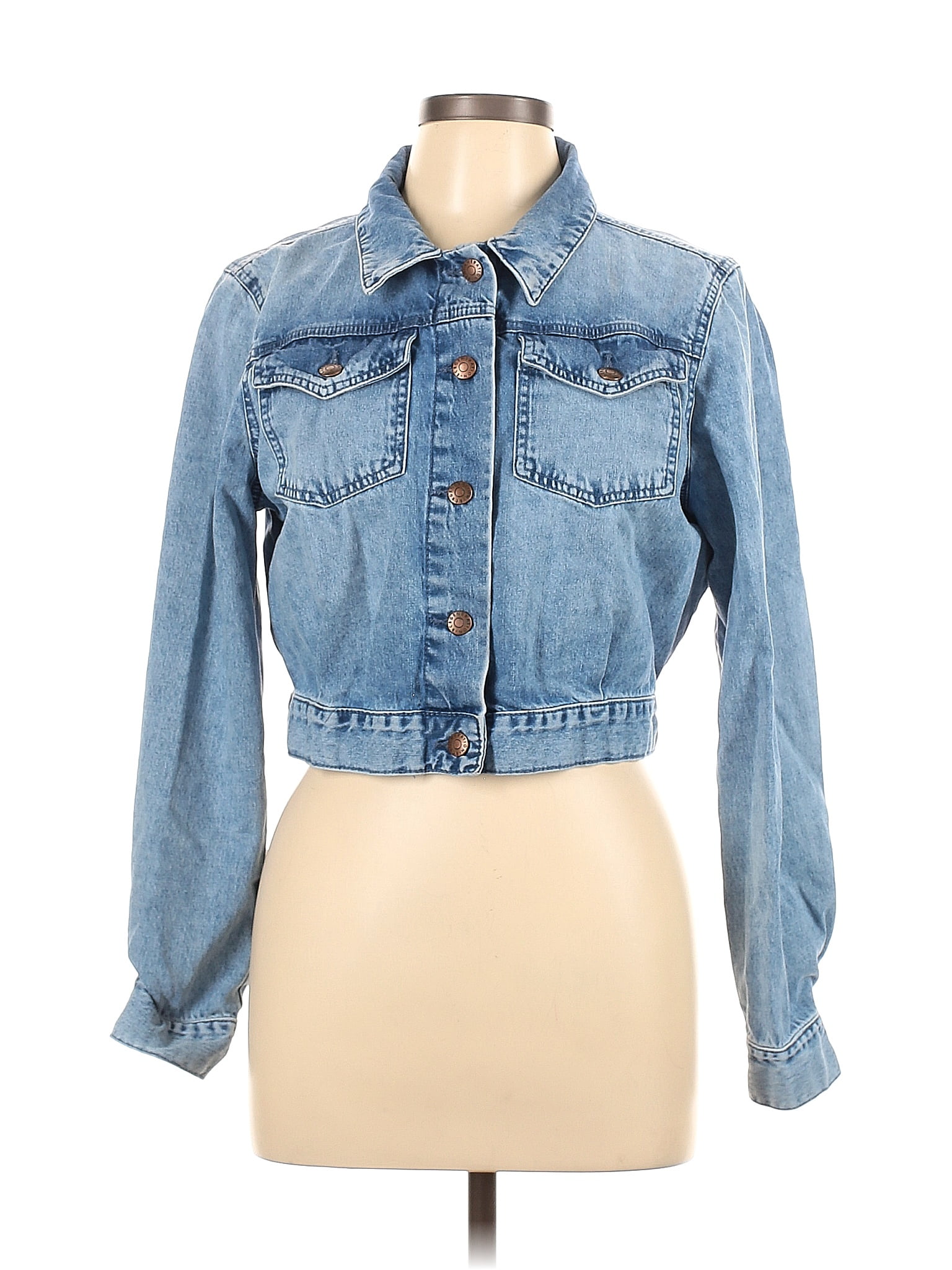 BCBGeneration 100% Cotton Blue Denim Jacket Size L - 68% off | ThredUp