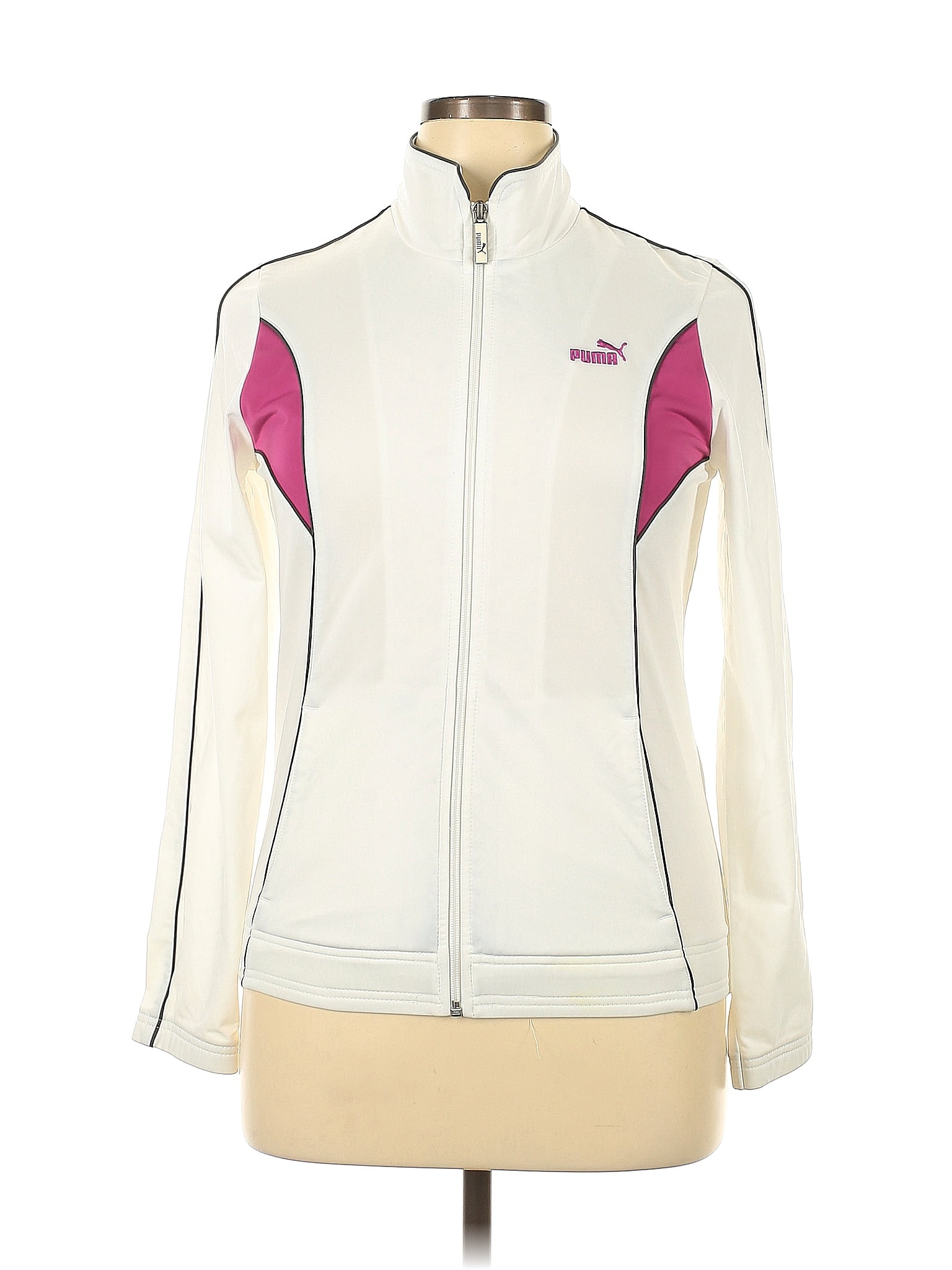 Puma Color Block Solid White Track Jacket Size XL - 68% off | ThredUp