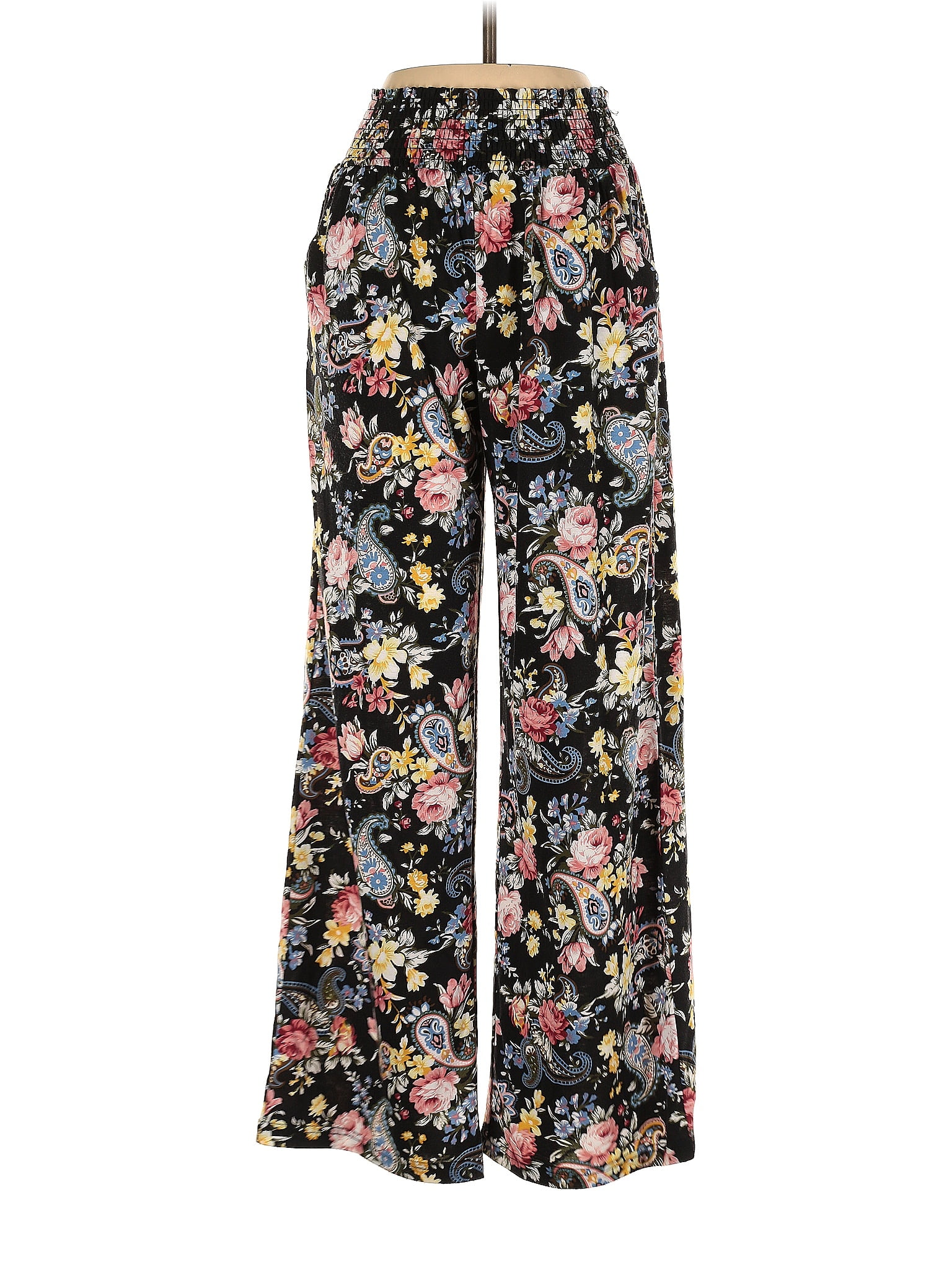 Urban Coco Floral Multi Color Black Casual Pants Size S - 28% off | ThredUp