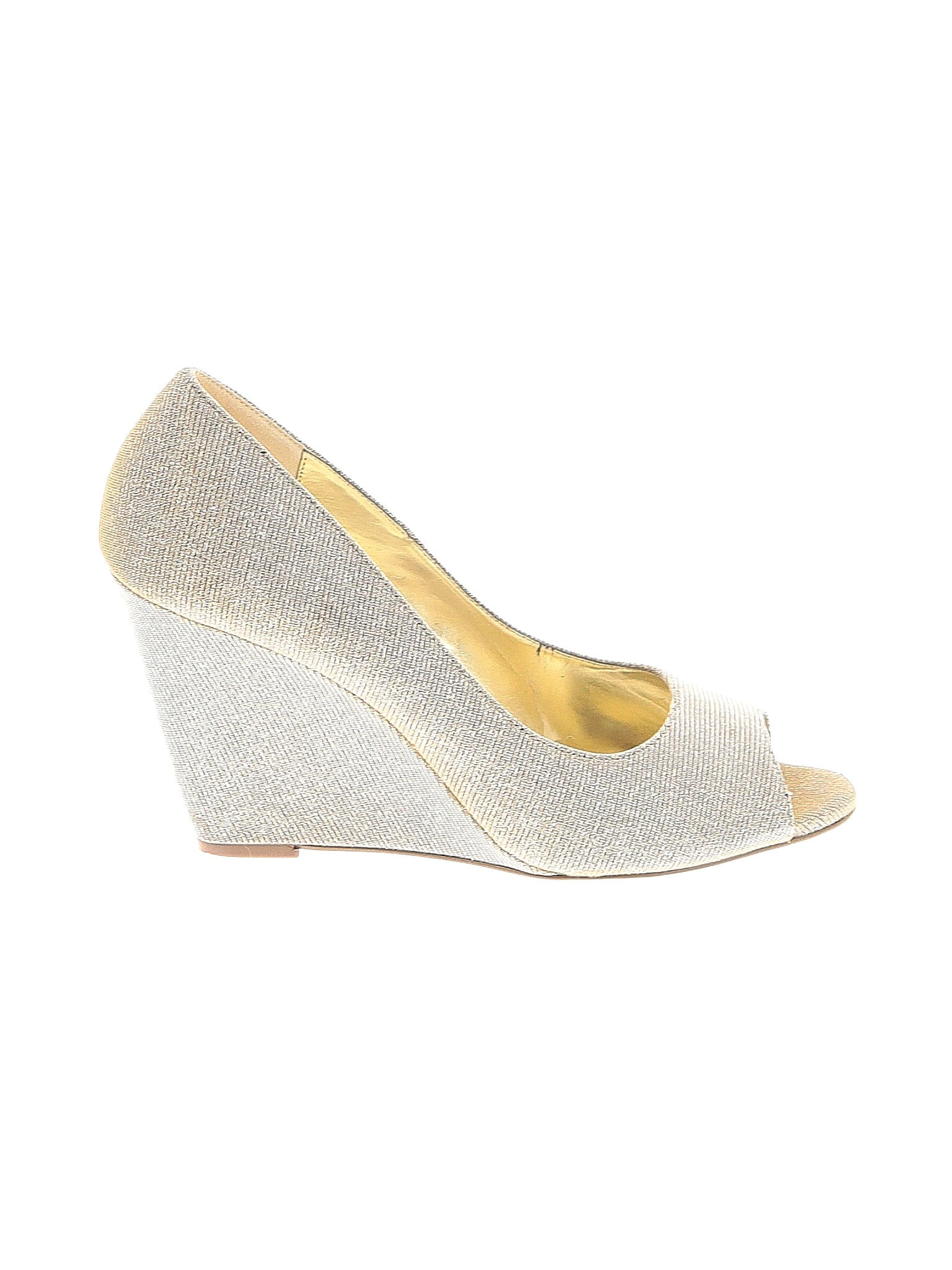 Kelly & Katie Metallic Ivory Wedges Size 10 - 60% off | ThredUp