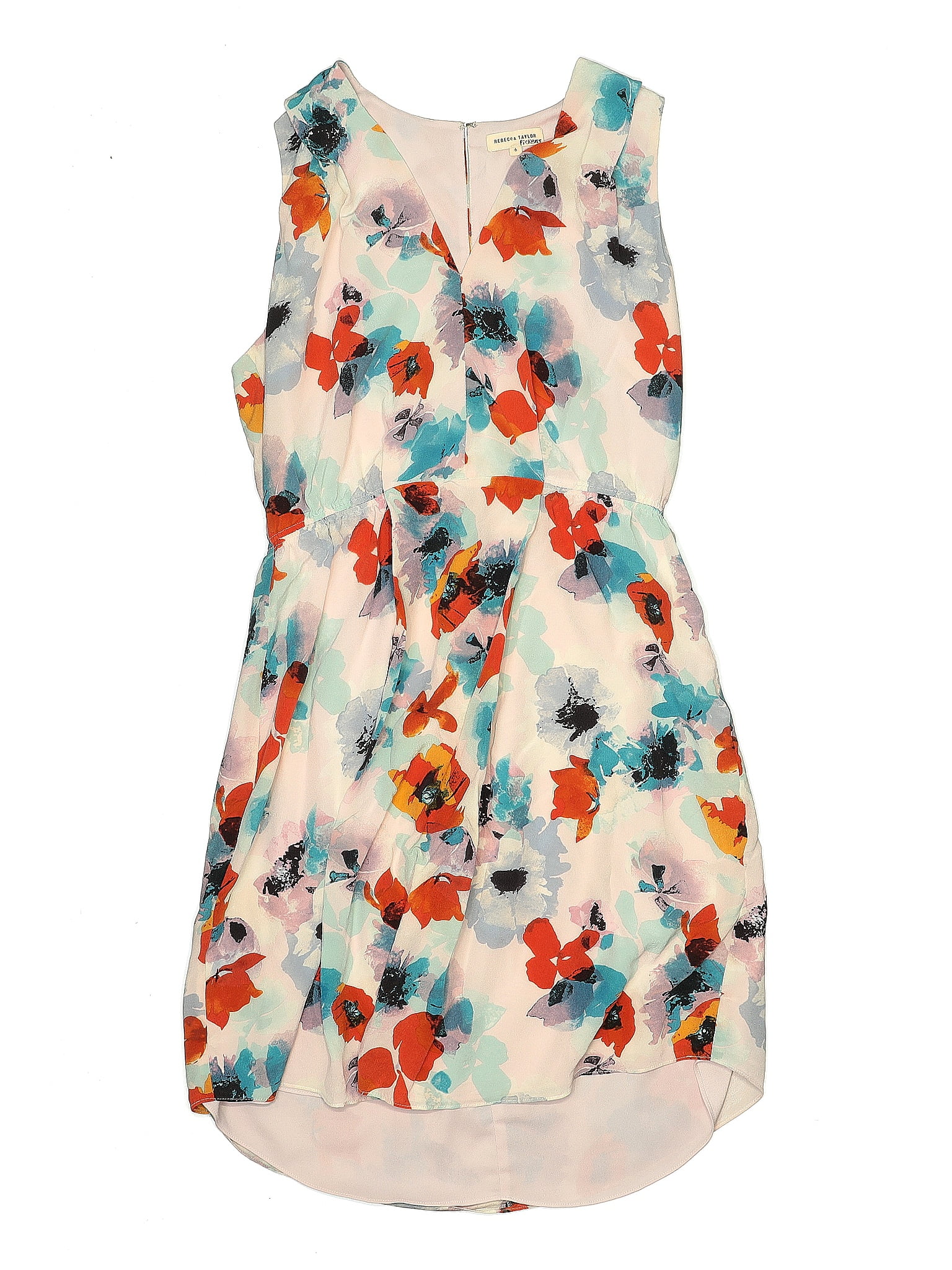 Rebecca Taylor 100 Silk Floral White Dress Size 6 73 Off Thredup