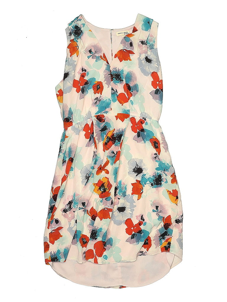 Rebecca Taylor 100 Silk Floral White Dress Size 6 73 Off Thredup