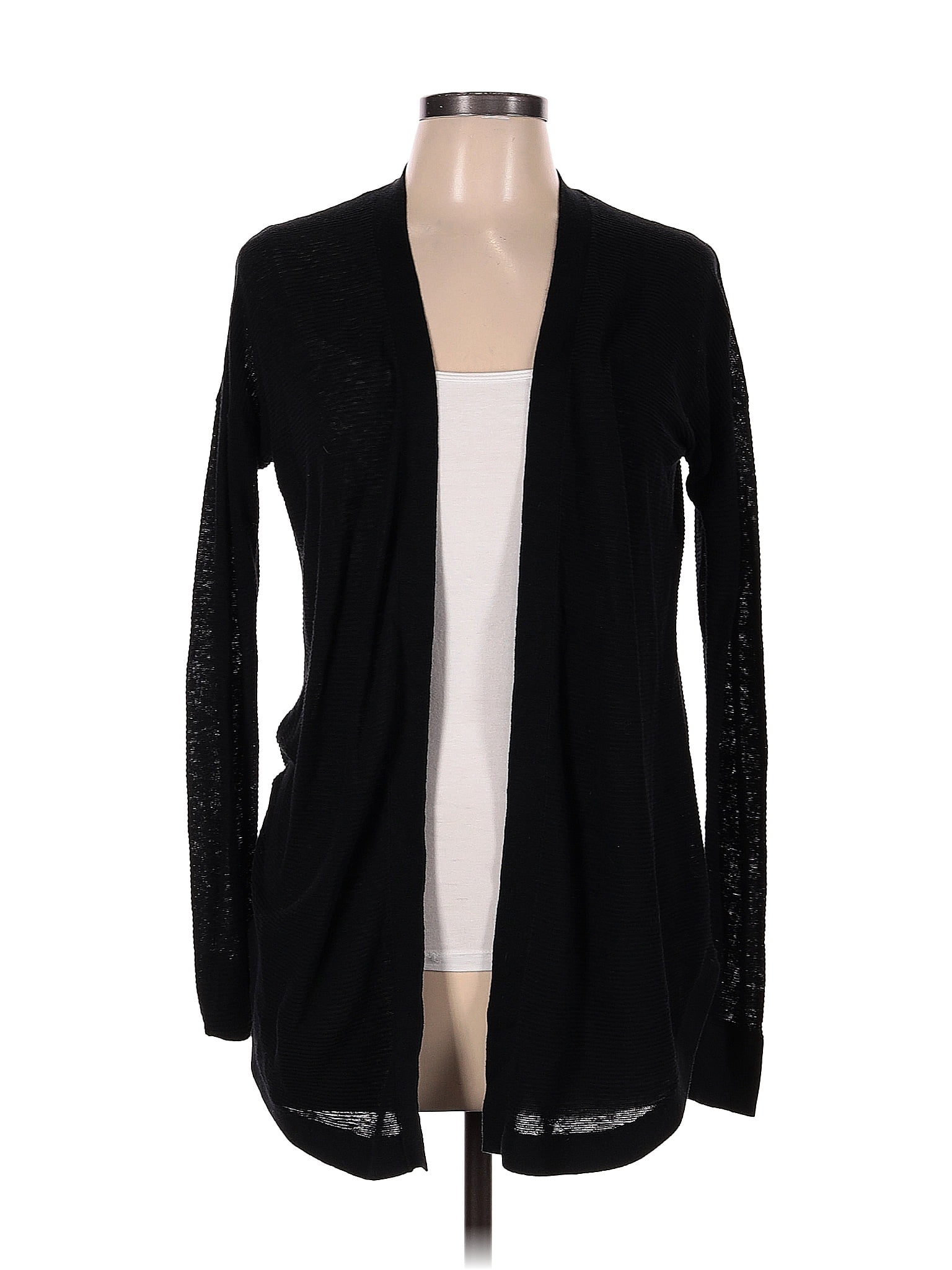 Ann Taylor Loft Color Block Solid Black Cardigan Size M 77 Off Thredup