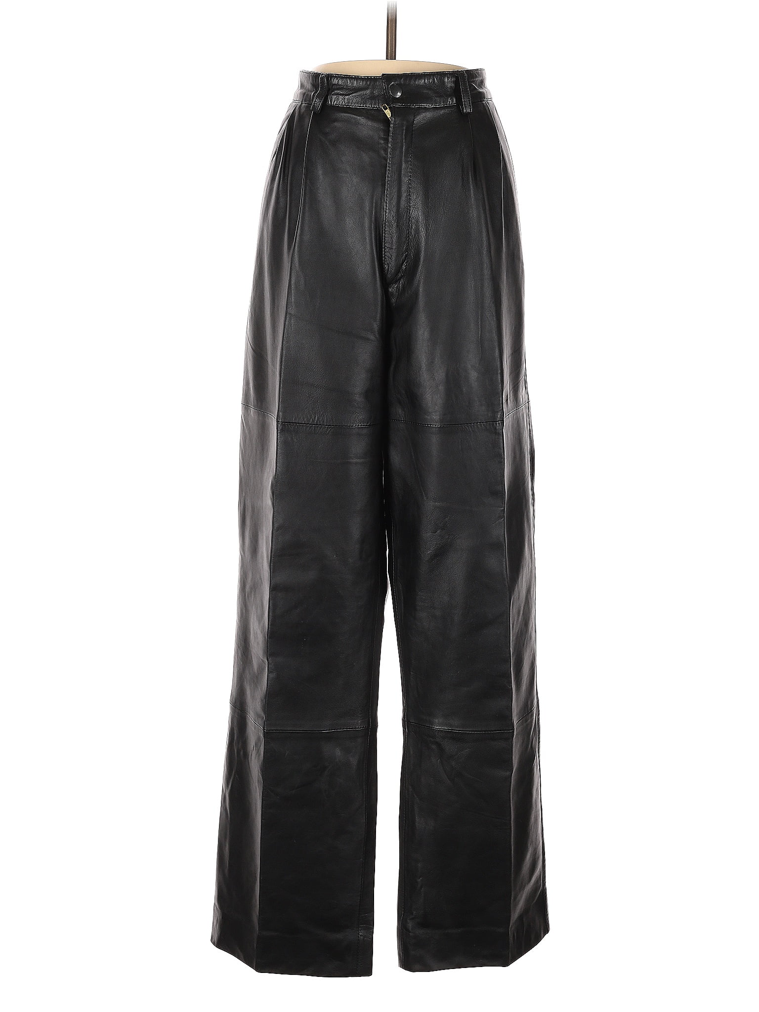 Vilanto Solid Black Faux Leather Pants Size 34 (EU) - 72% off | ThredUp