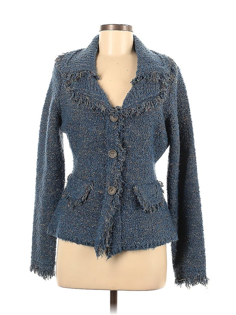 Sioni 100% Acrylic Marled Tweed Blue Jacket Size M - 57% off | ThredUp
