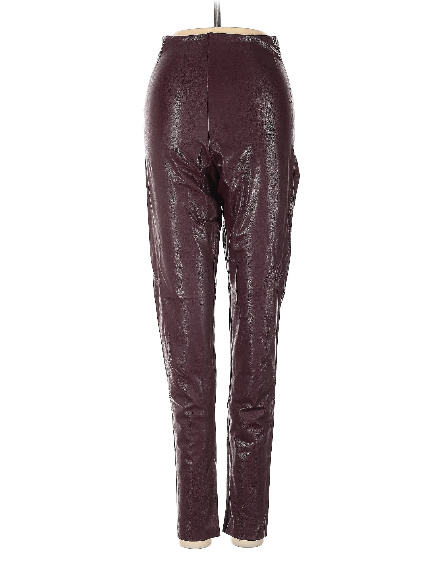 Commando Control Solid Maroon Burgundy Faux Leather Pants Size S - 72% ...