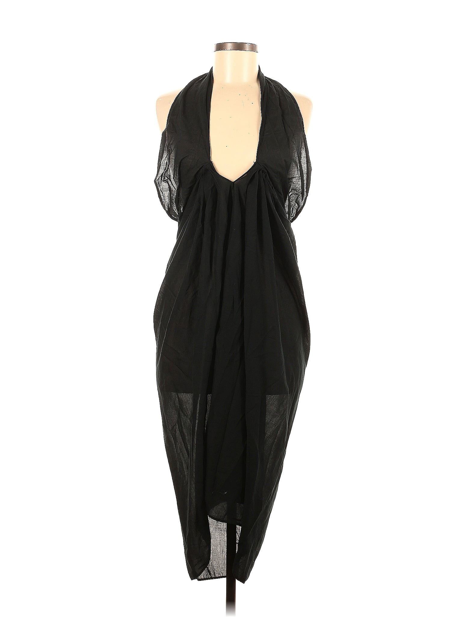 J Crew 100 Cotton Solid Black Casual Dress Size M 73 Off Thredup