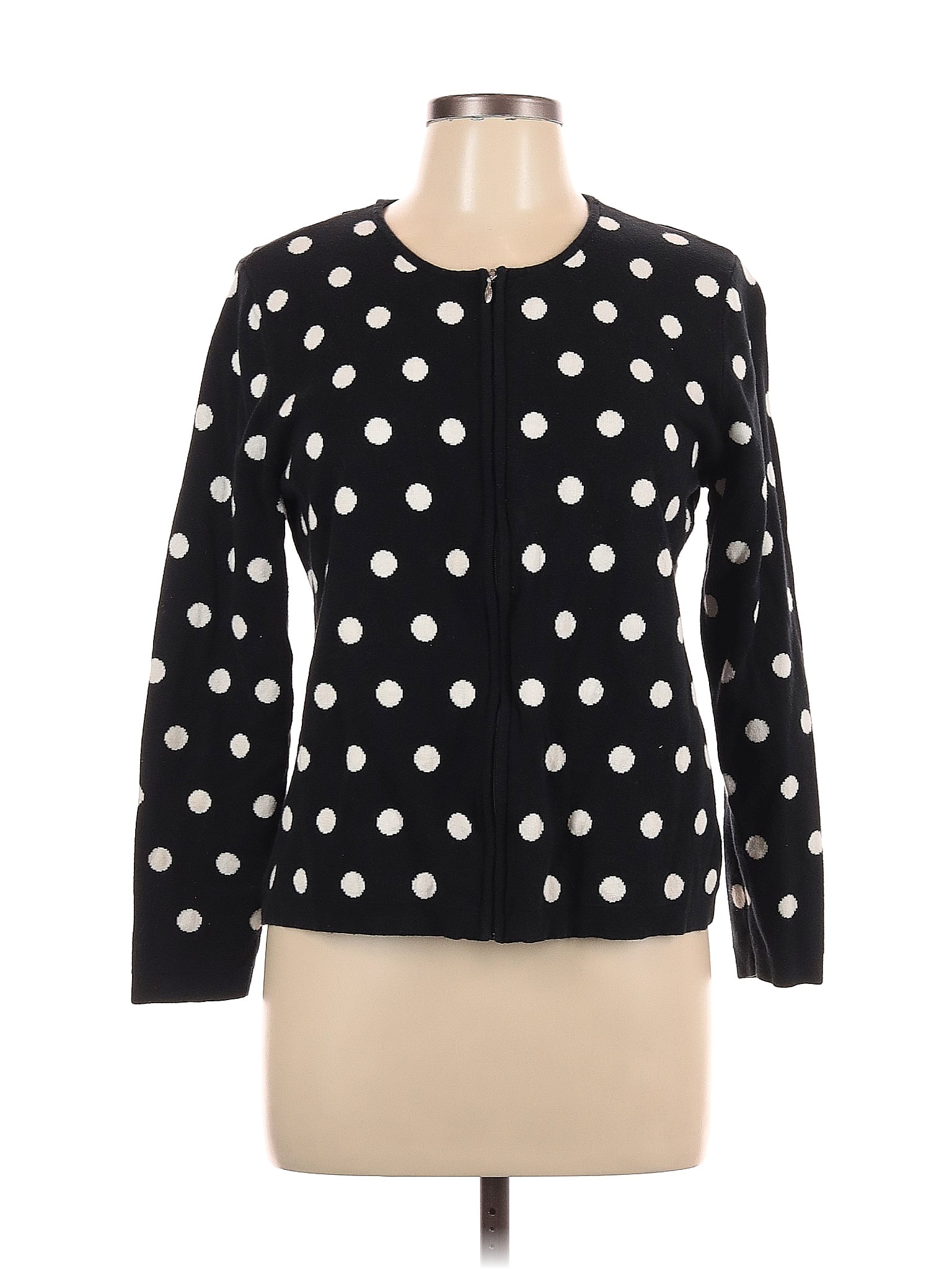 Appleseeds 100% Cotton Color Block Polka Dots Black Cardigan Size L ...