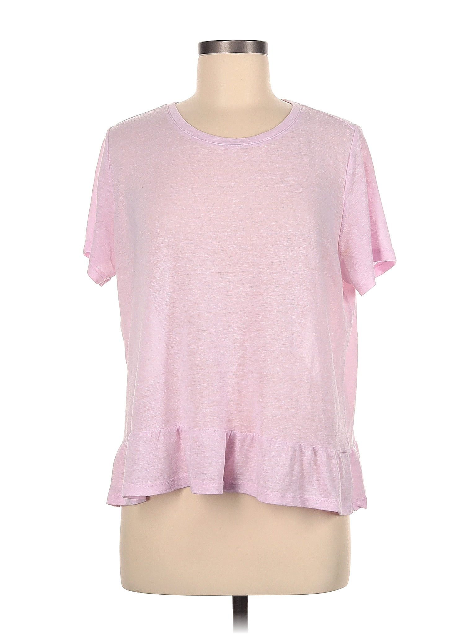 Sonoma Goods For Life Solid Pink Short Sleeve Blouse Size M 55 Off