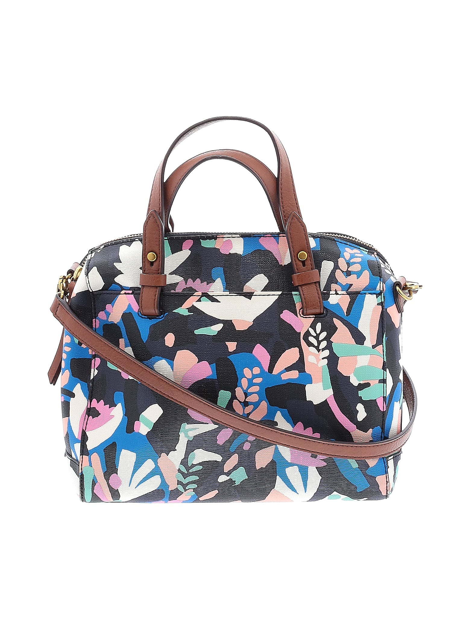 Fossil Floral Multi Color Blue Satchel One Size - 65% off | ThredUp