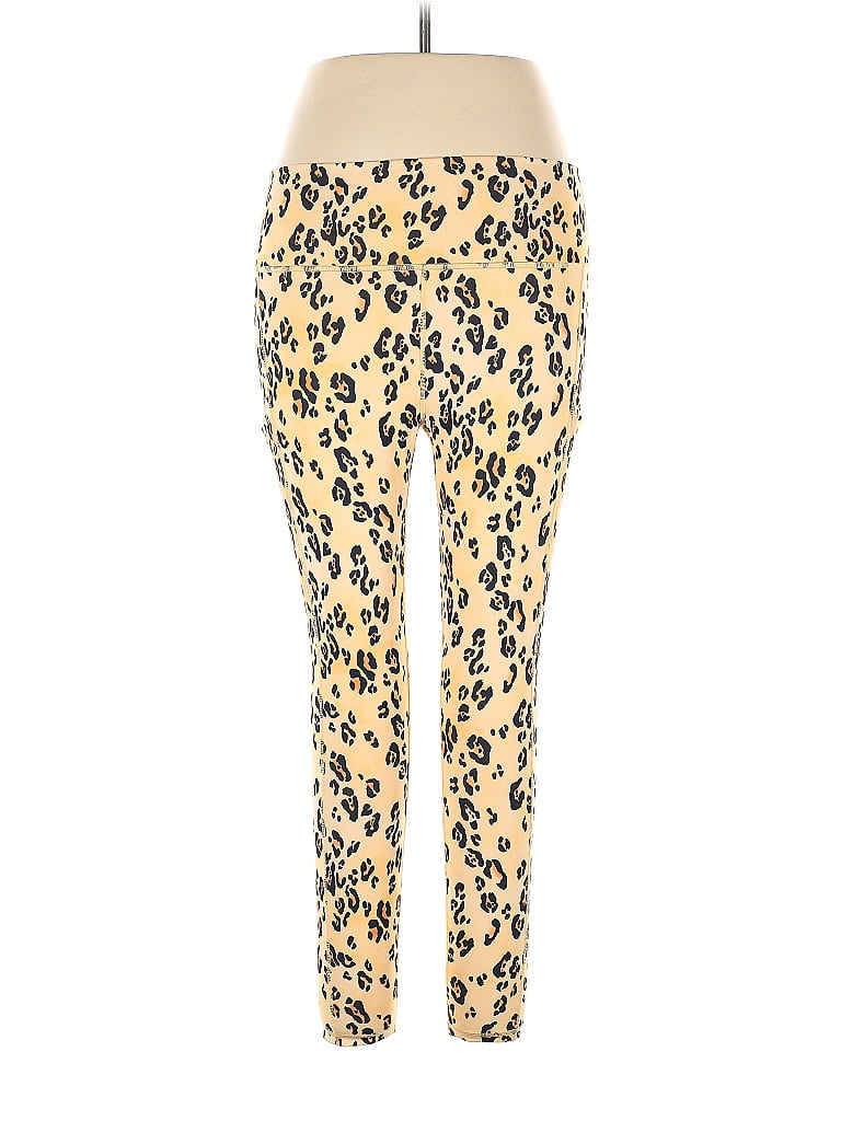 Fabletics Leopard Print Yellow Leggings Size XL - 67% off | ThredUp