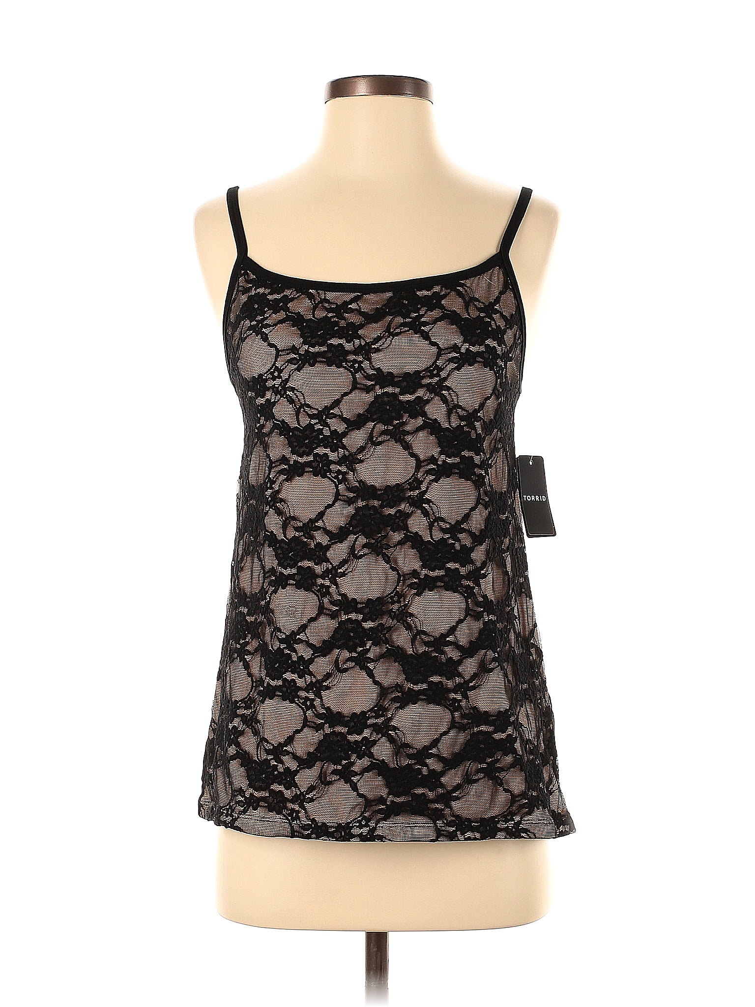 Torrid Color Block Floral Black Sleeveless Blouse Size Med Plus (00 ...